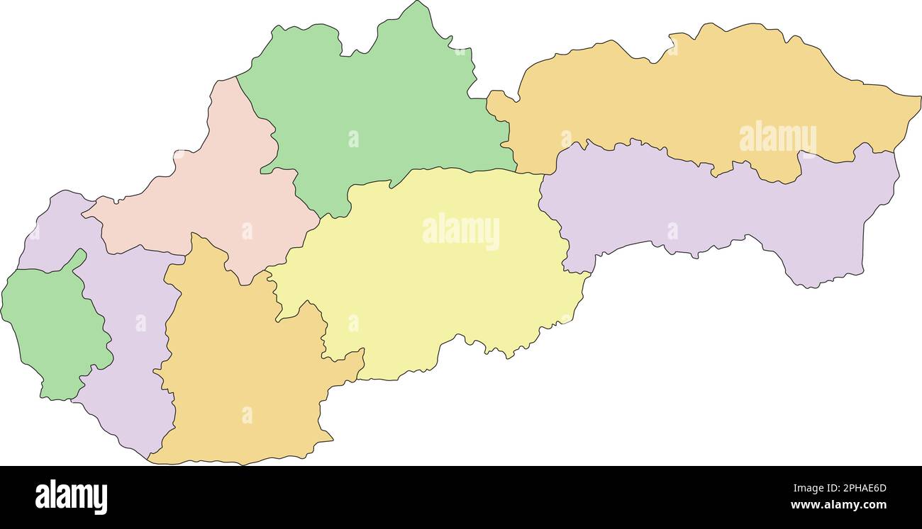 Slovakia - Highly detailed editable political map Stock Vector Image ...