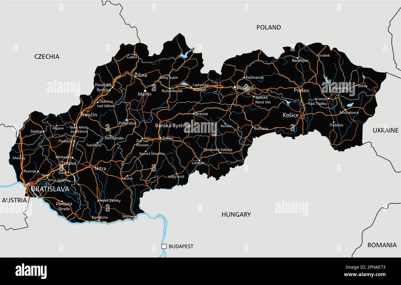 Slovakia europe map hi-res stock photography and images - Alamy