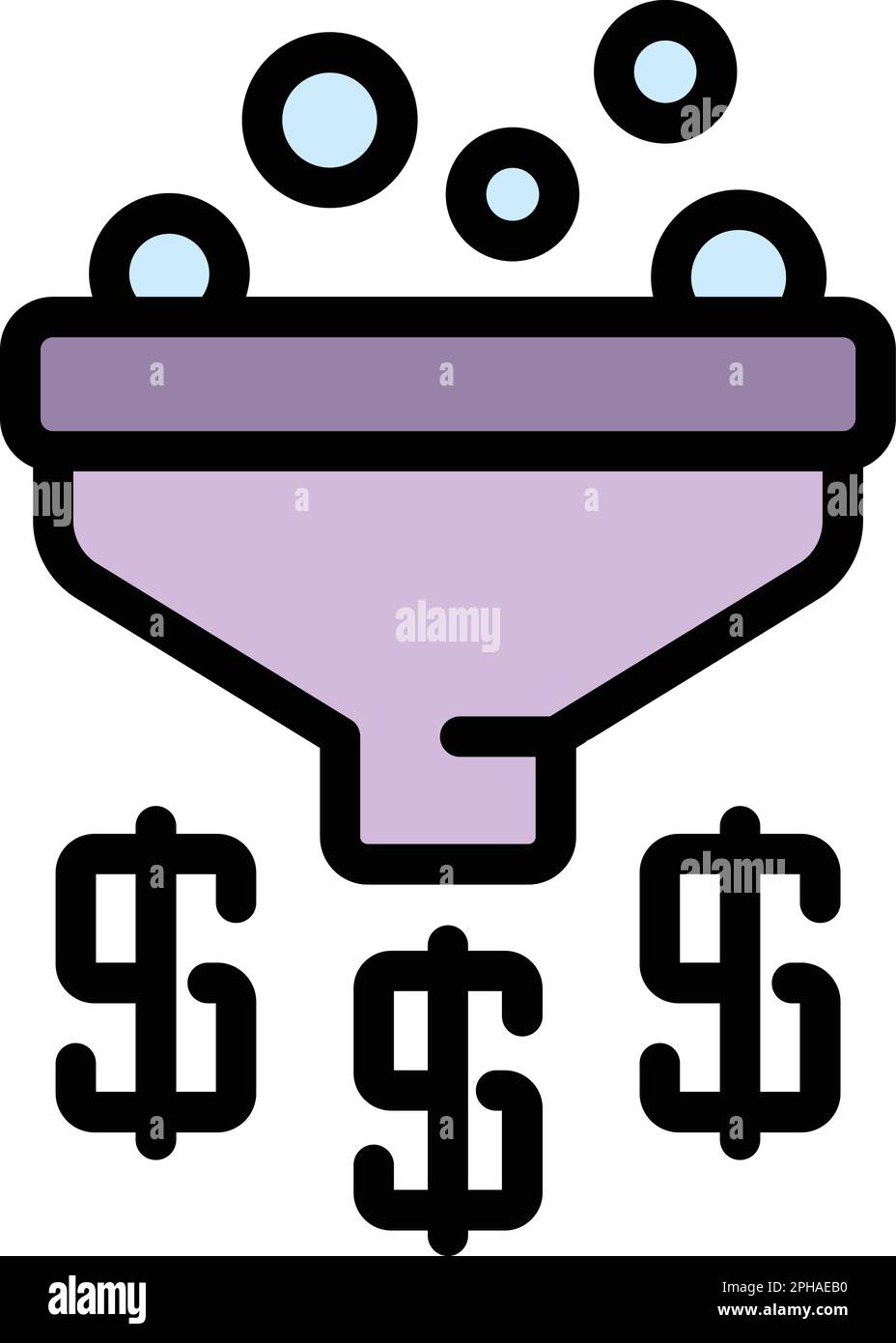 Result money funnel icon. Outline Result money funnel vector icon for ...