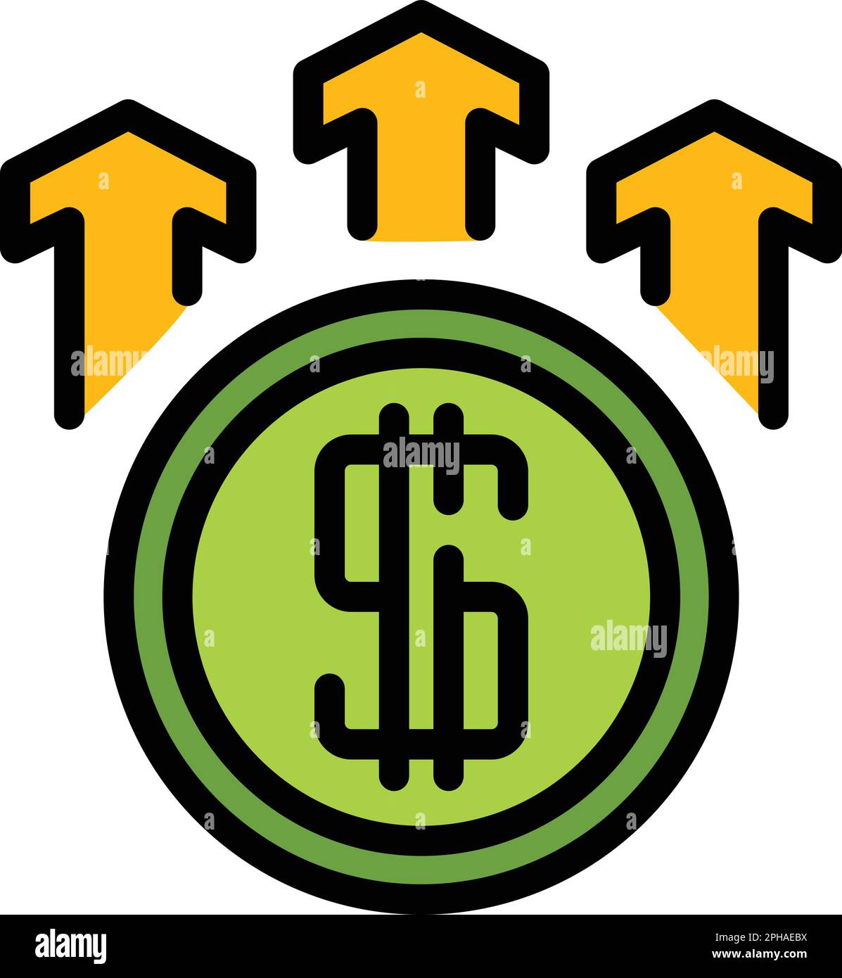 Result money grow icon. Outline Result money grow vector icon for web ...