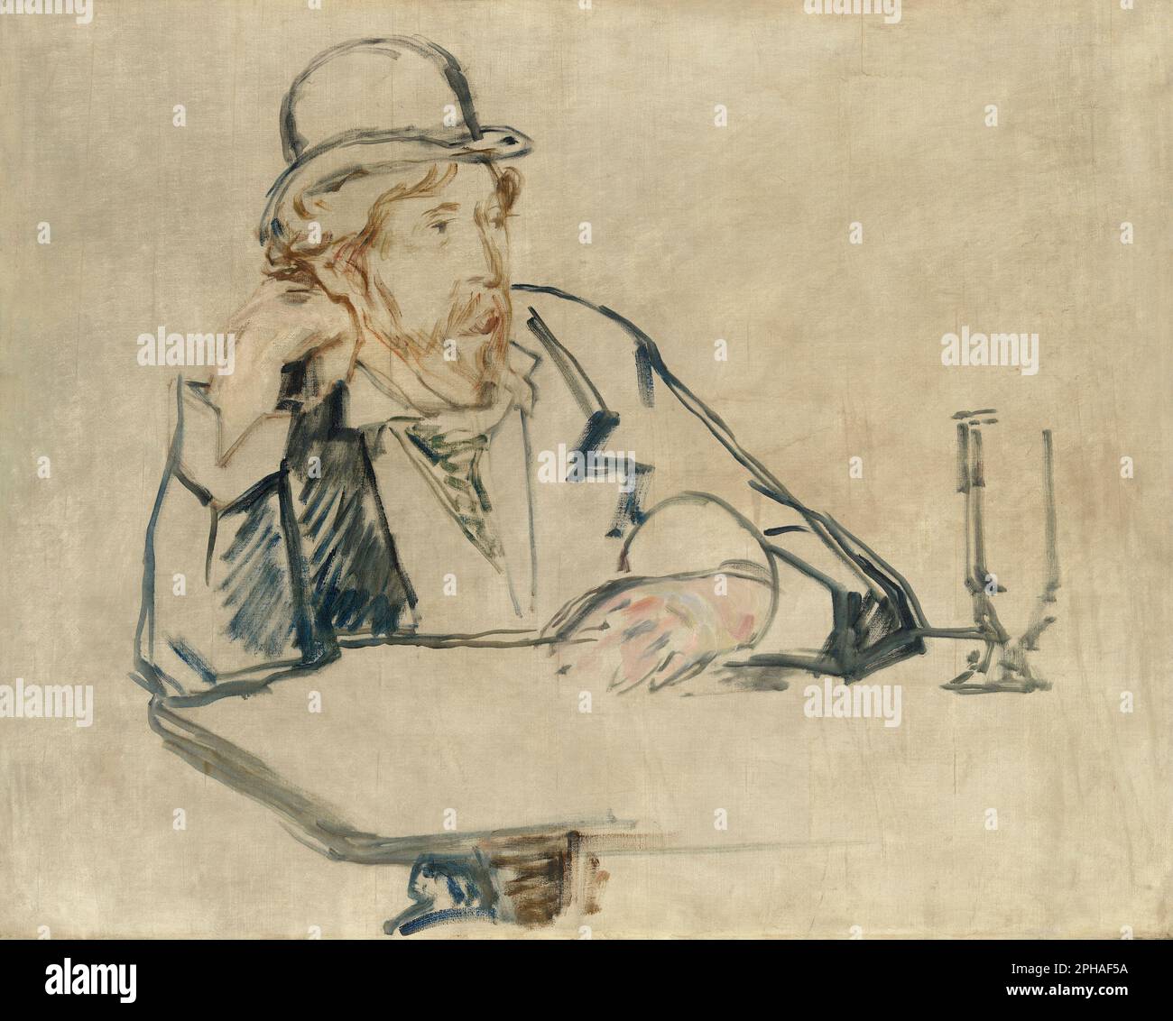 Portrait of George Moore (1852–1933) at the Café - 1878 - Edouard Manet ...