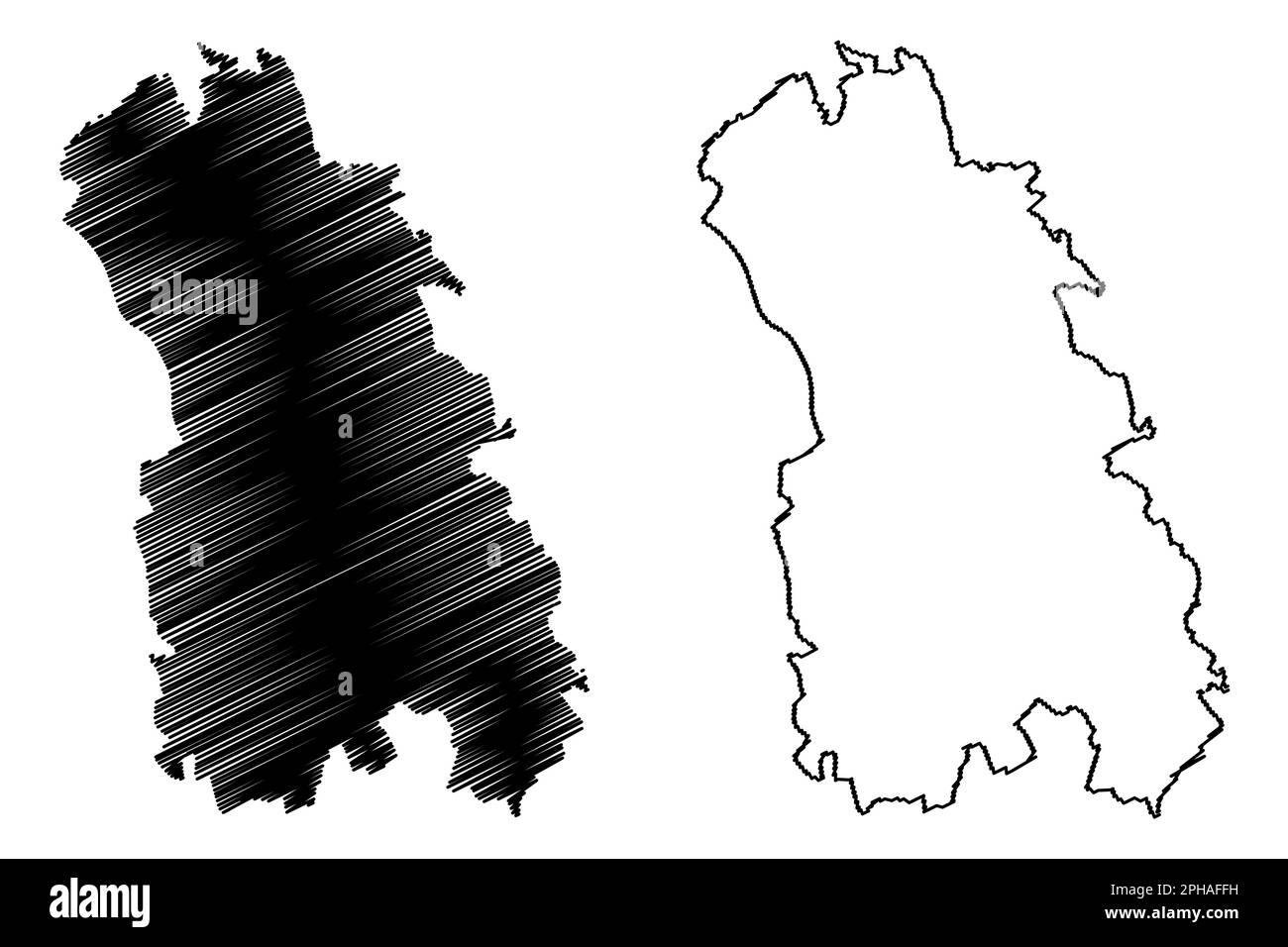 Stoke on trent vector outline map Black and White Stock Photos & Images ...