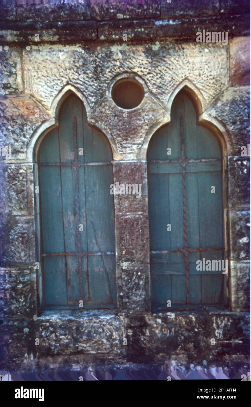 Ancient Church Windows of 1882 at Christ Church, Panchmarih, Madhya ...