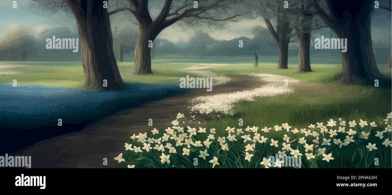 Tree in clearing Stock Vector Images - Alamy