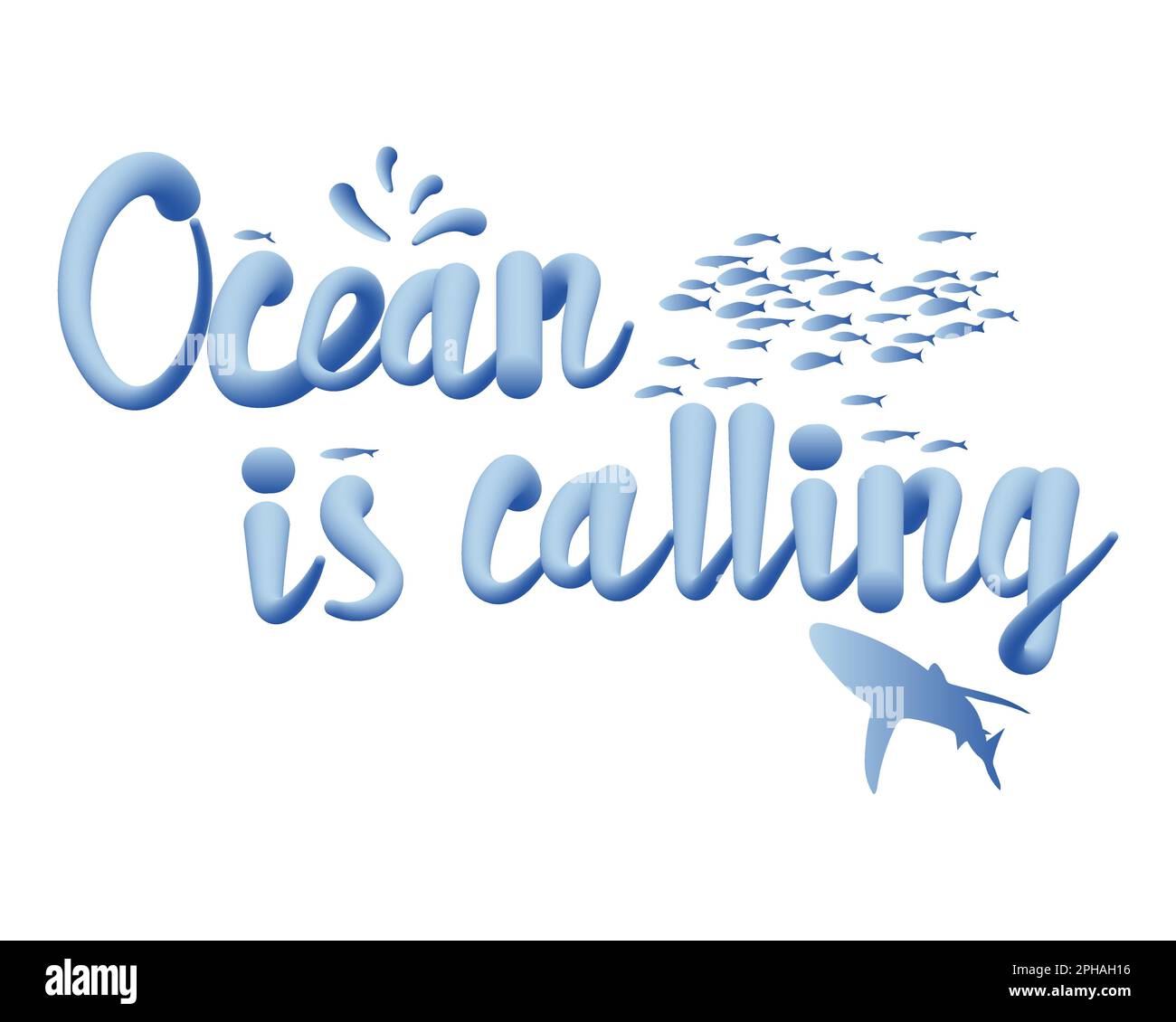 The ocean is calling. Modern typographic lettering for printing and ...