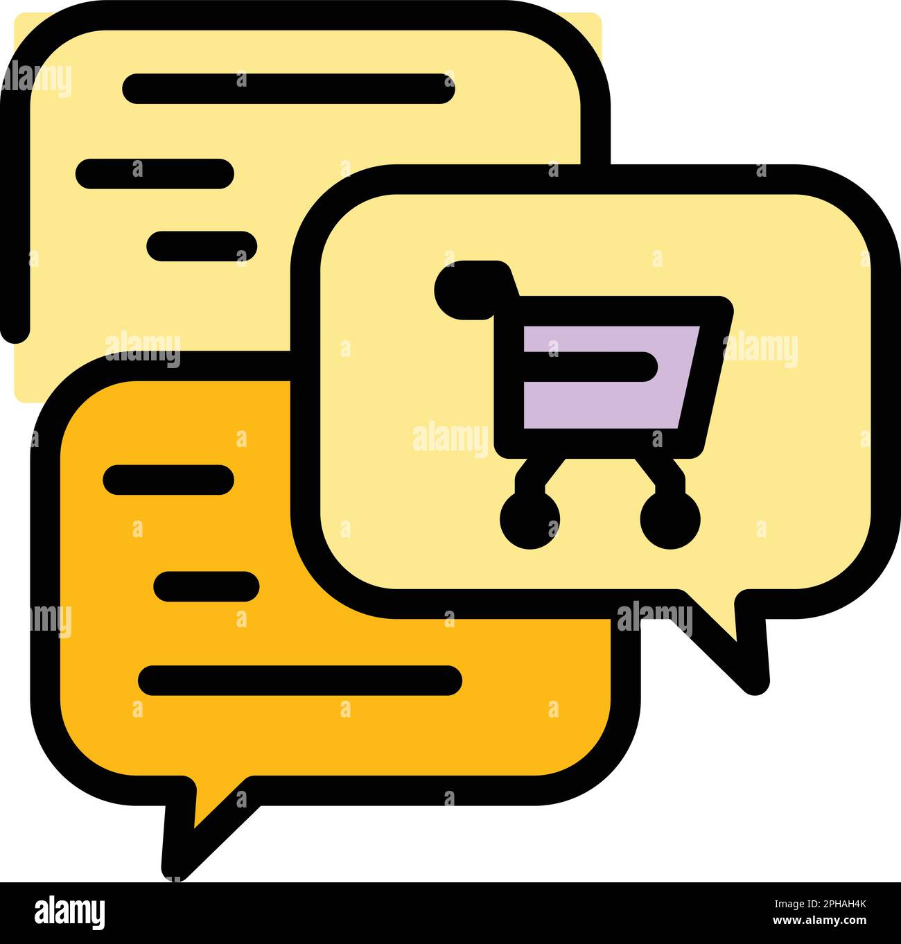Shopping chat icon. Outline Shopping chat vector icon for web design ...