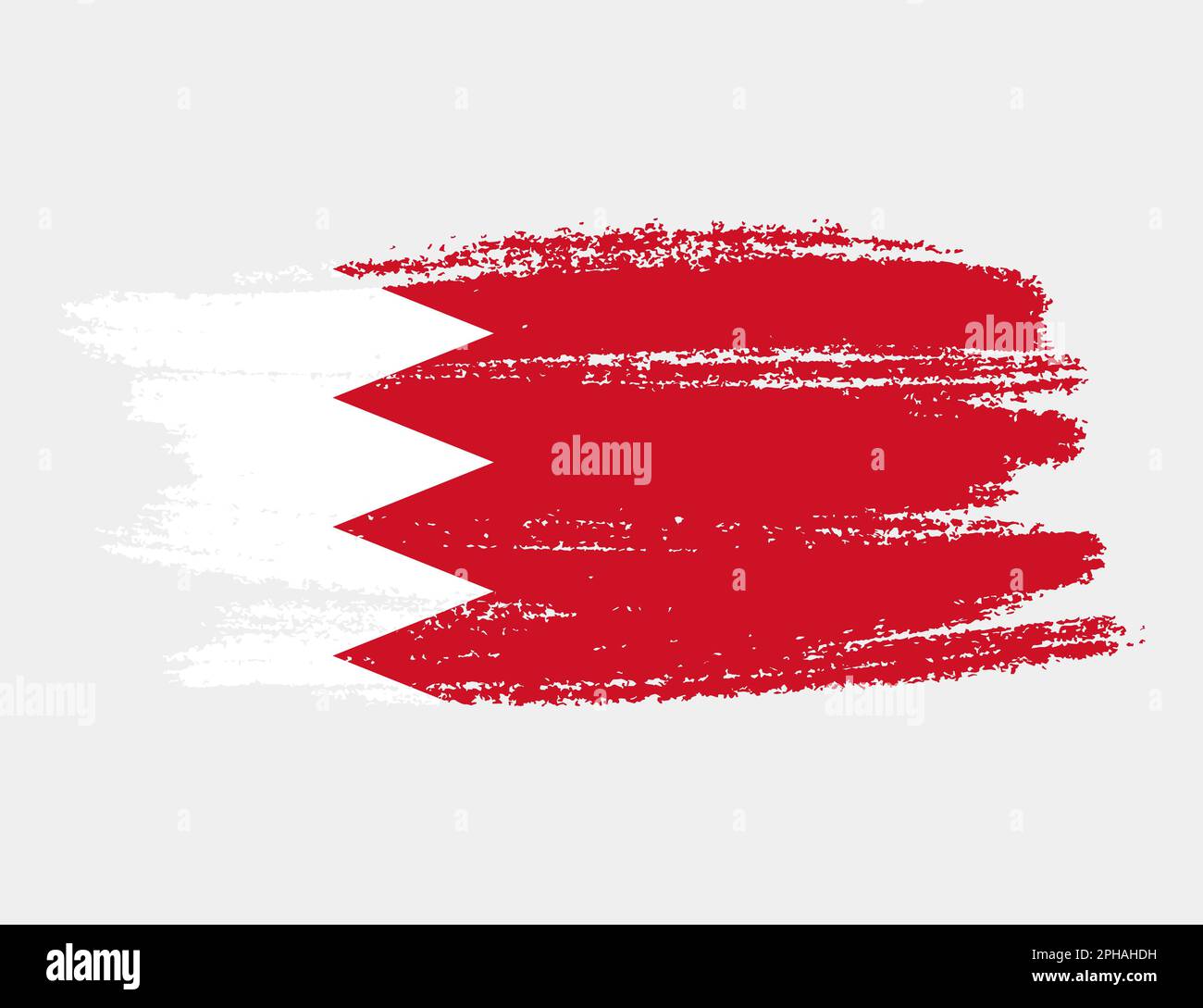 Artistic grunge brush flag of Bahrain isolated on white background ...