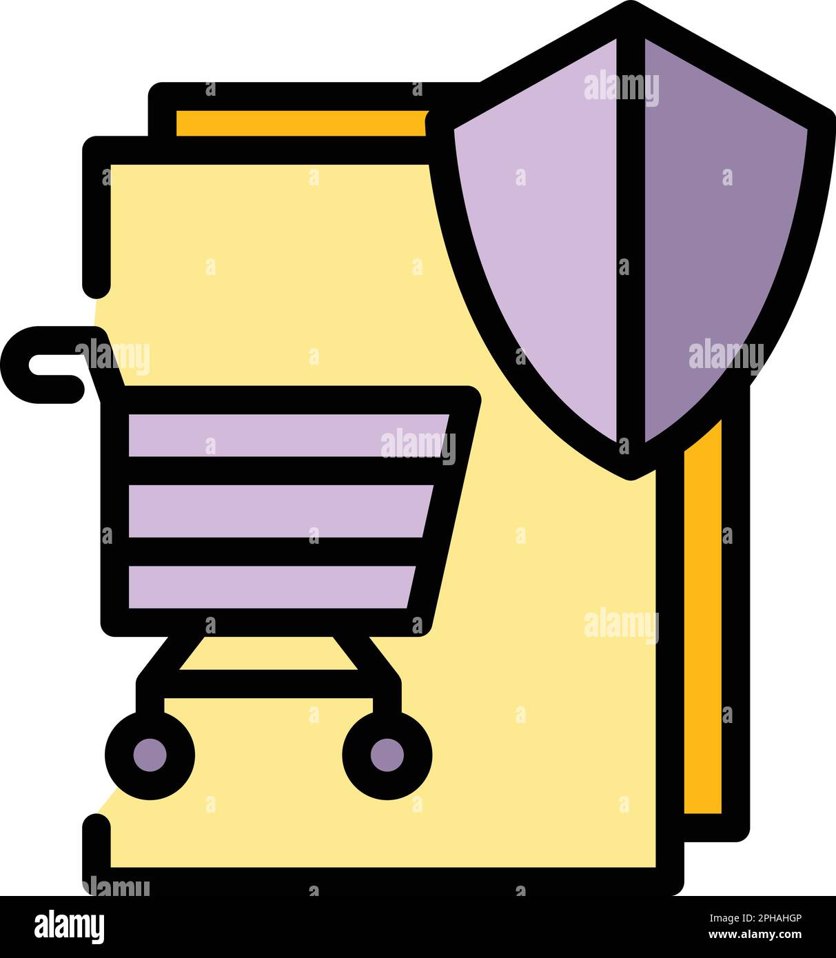 Safe shopping icon. Outline Safe shopping vector icon for web design ...