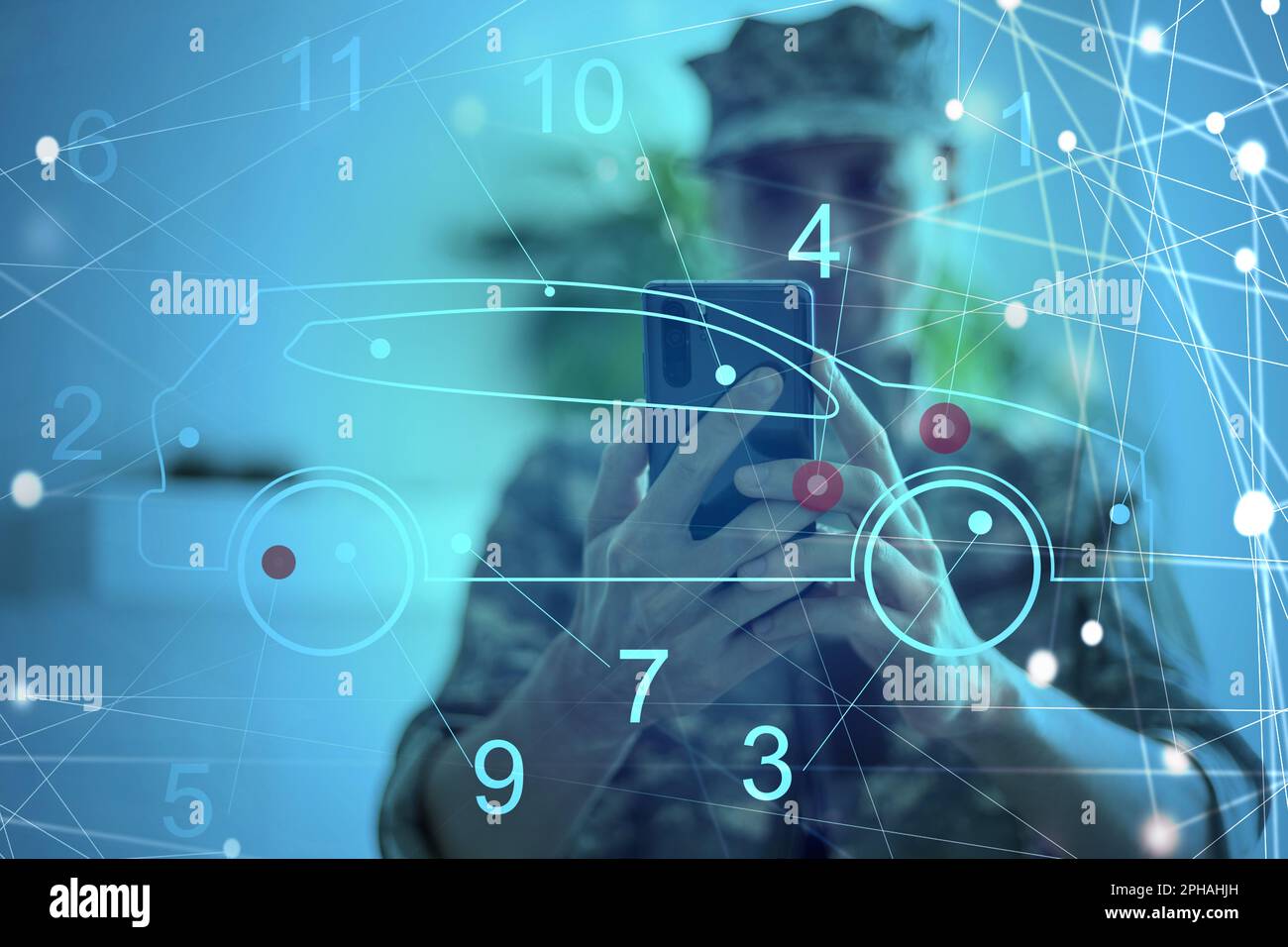 Technology fix car repair on car Lift in garage dealership Fix the car ...