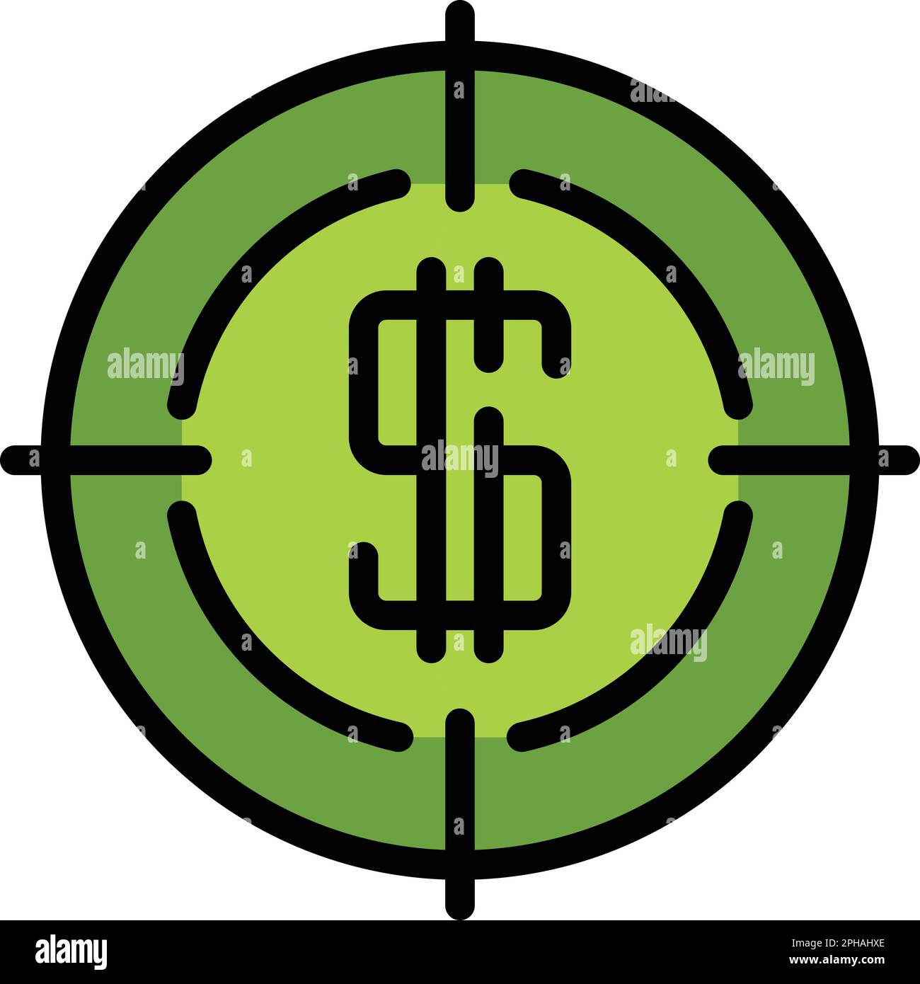 Result money target icon. Outline Result money target vector icon for ...