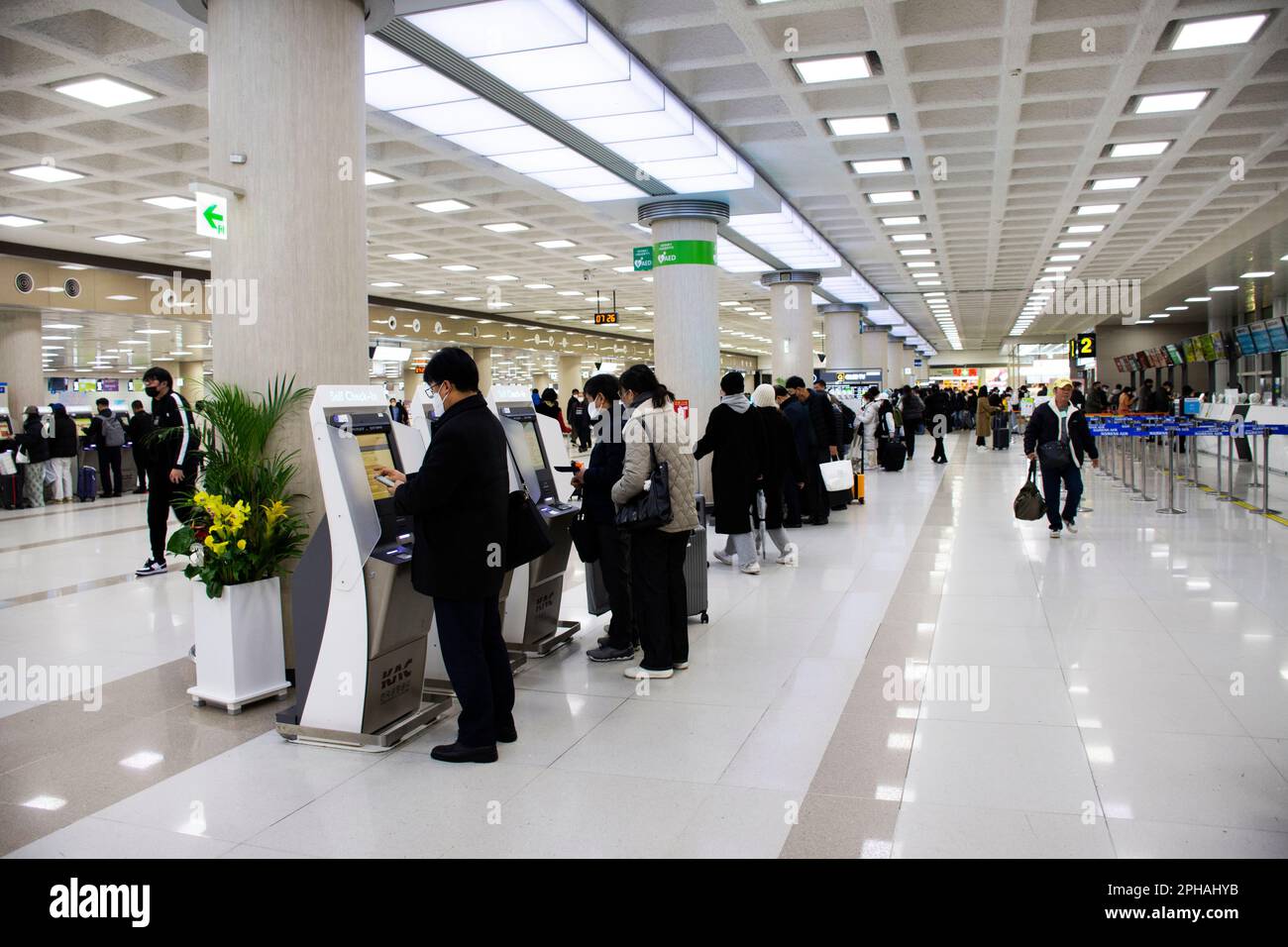 Auto machine check in plane tickets of Jeju International Airport for ...