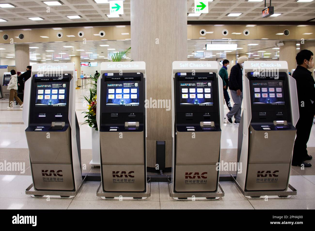 Auto machine check in plane tickets of Jeju International Airport for ...