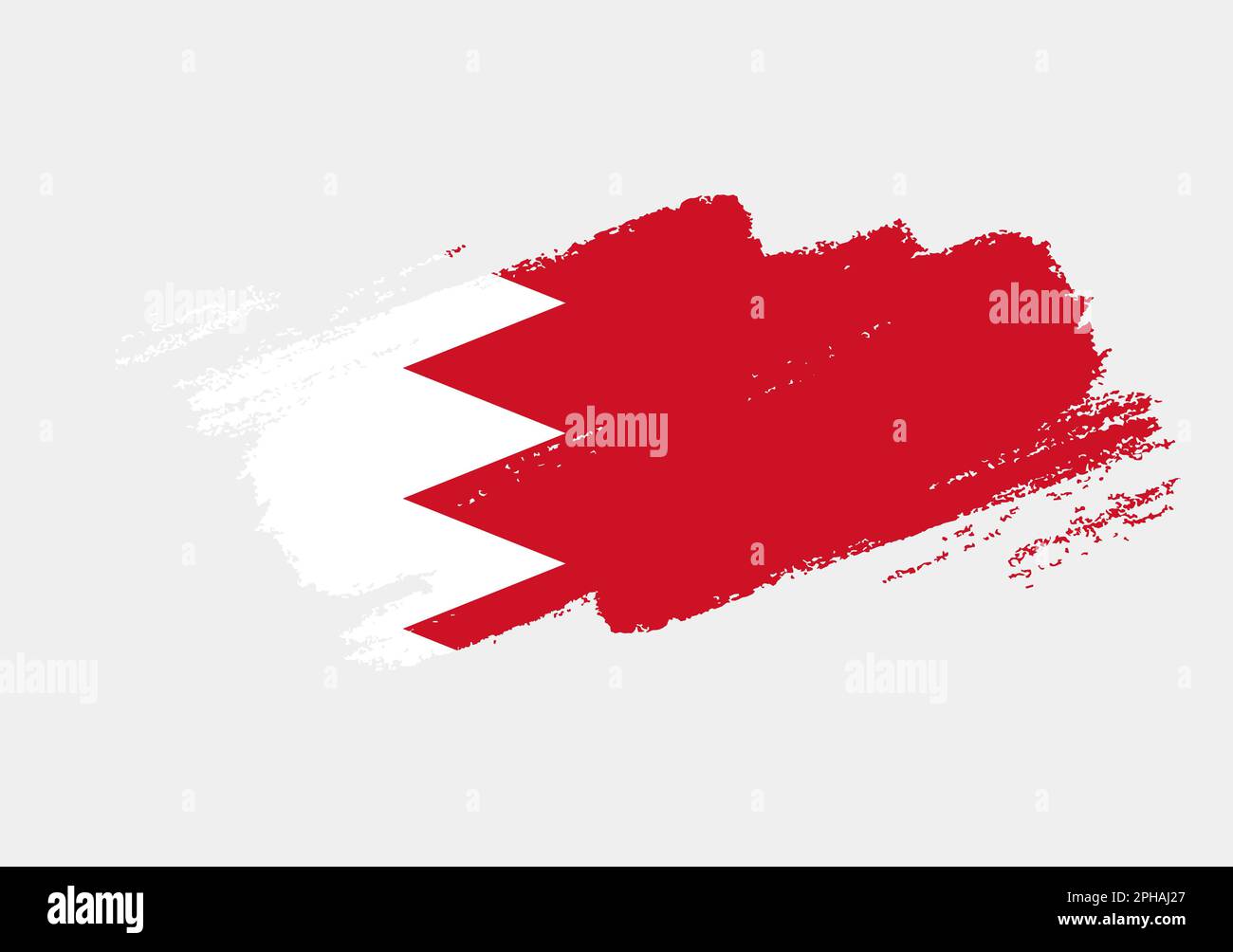 Artistic grunge brush flag of Bahrain isolated on white background ...