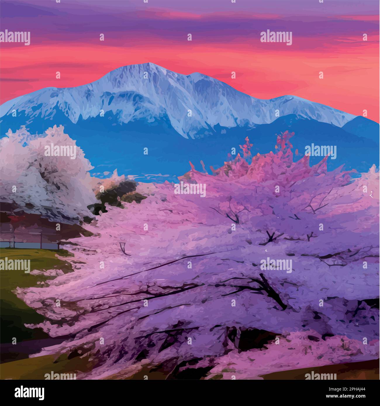 Sakura fuji painting hi-res stock photography and images - Alamy