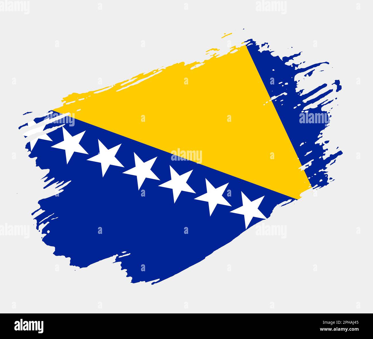 Artistic grunge brush flag of Bosnia and Herzegovina isolated on white ...
