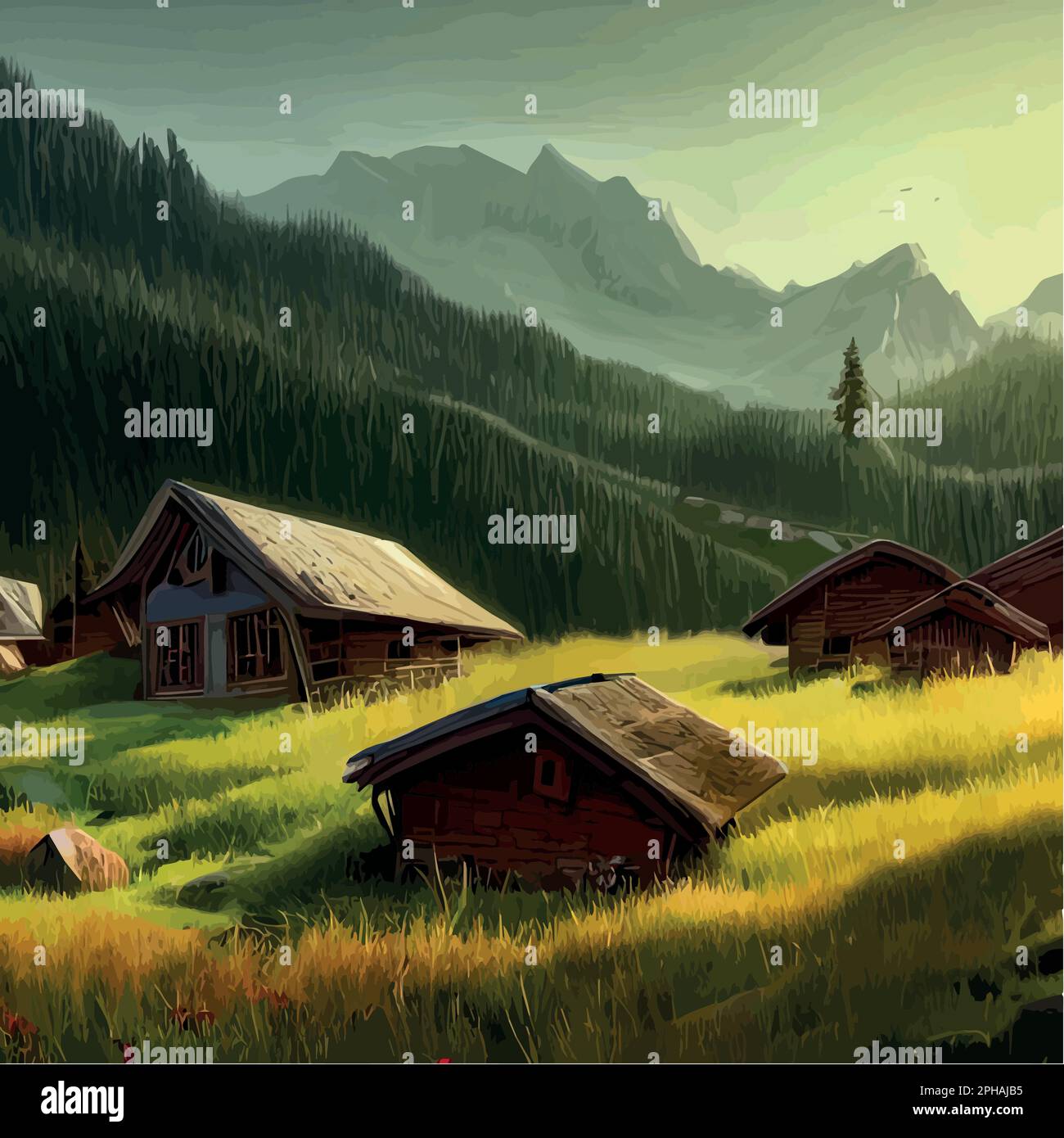 Trees in a valley trees in a valley Stock Vector Images - Alamy