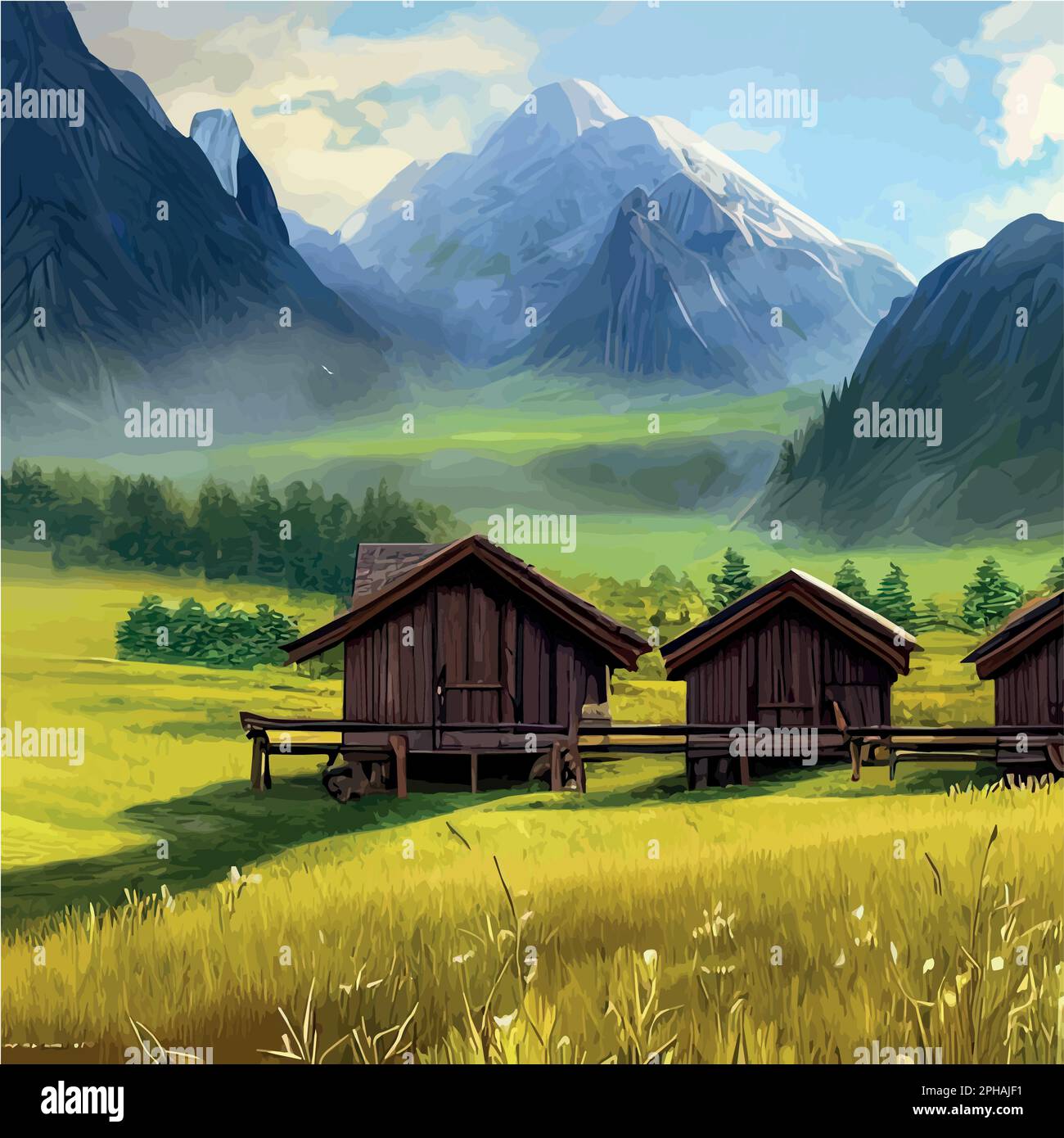 Trees in a valley trees in a valley Stock Vector Images - Alamy