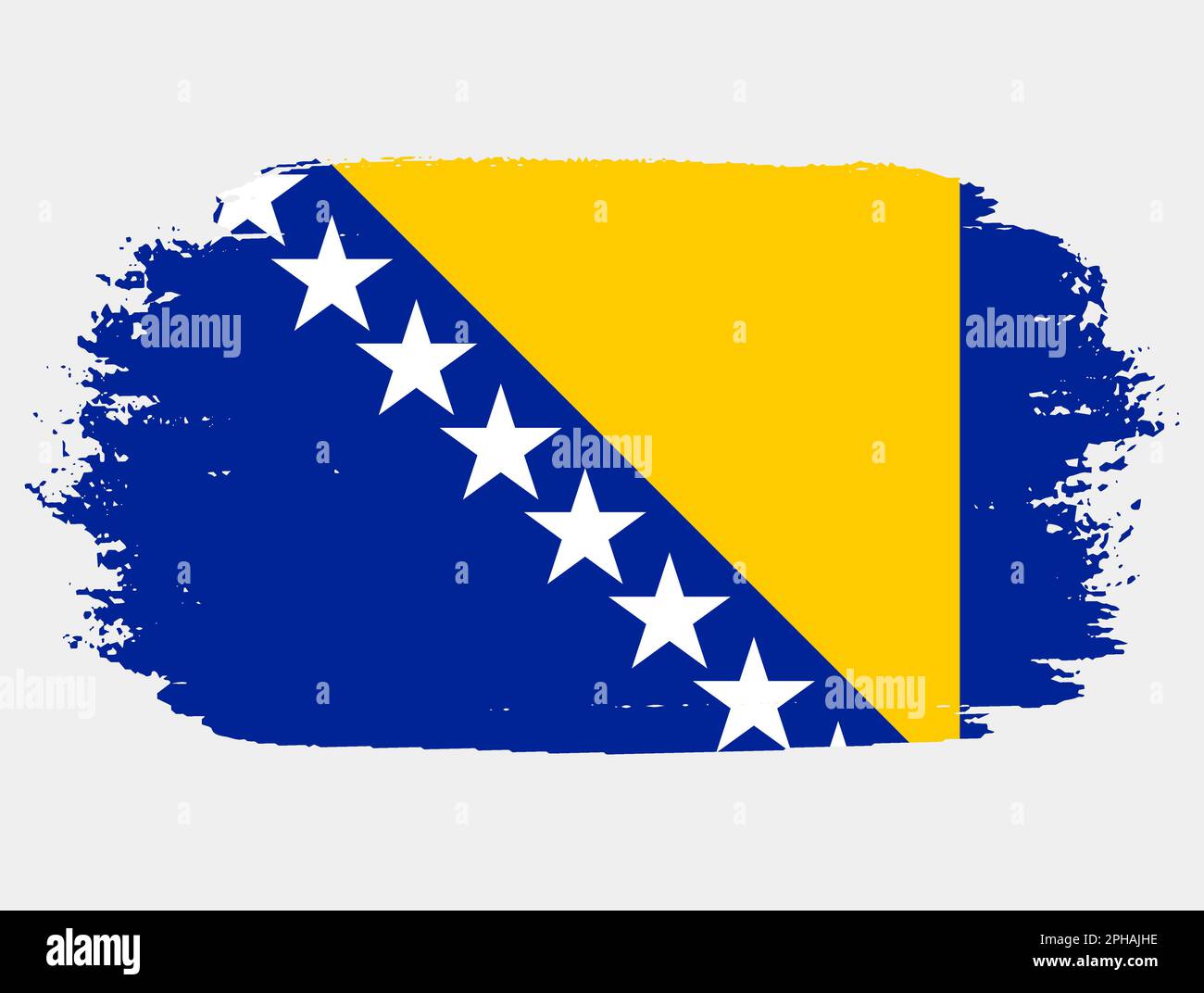 Artistic grunge brush flag of Bosnia and Herzegovina isolated on white ...