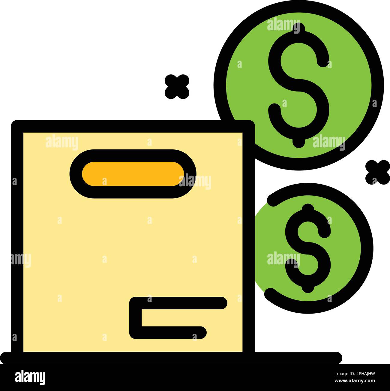 Shopping delivery icon. Outline Shopping delivery vector icon for web ...