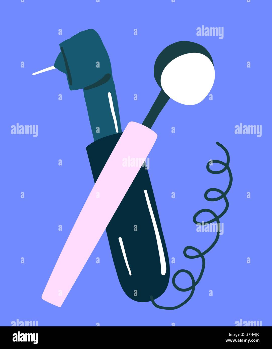 Vector hand drawn cartoon dentist tools applied in clinic. Stylish ...