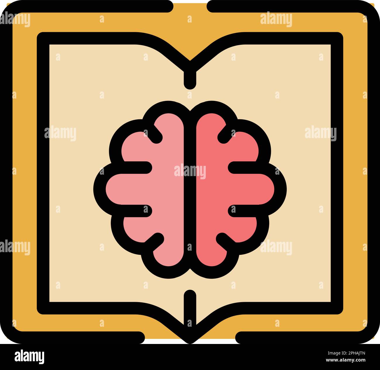 Book brain icon. Outline Book brain vector icon for web design isolated ...