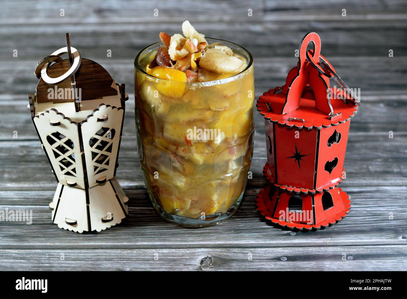 Dried fruits compote, Traditional Khoshaf kushaf dates compote that is ...