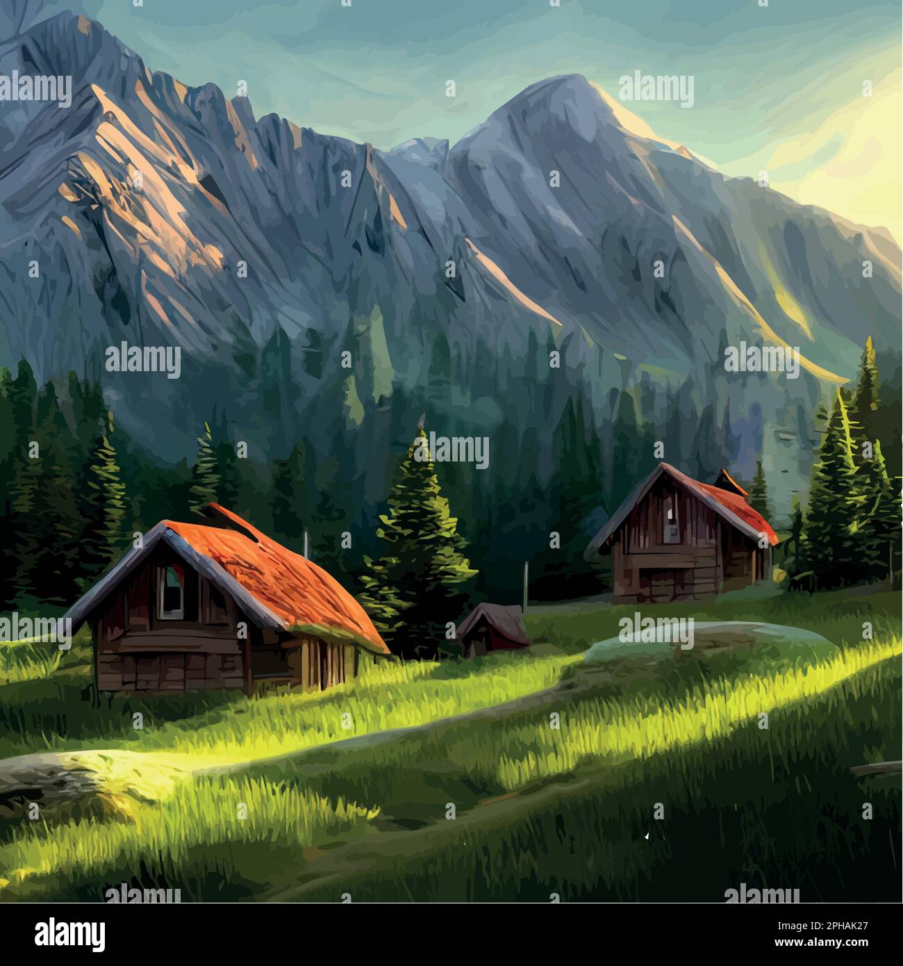 Trees in a valley trees in a valley Stock Vector Images - Alamy