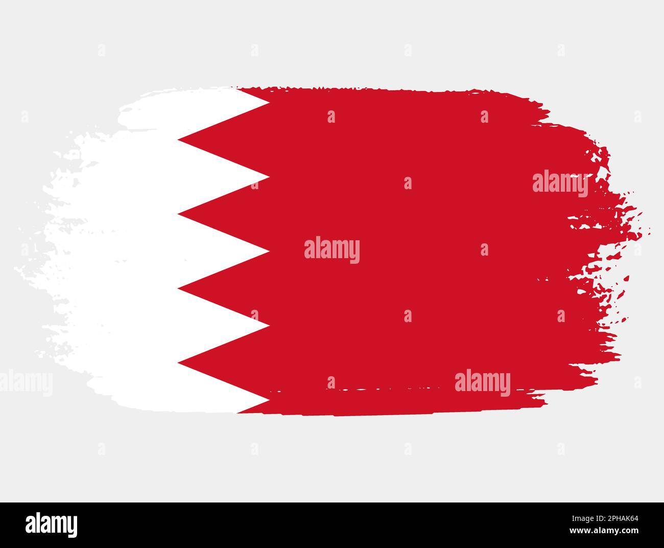 Artistic grunge brush flag of Bahrain isolated on white background ...
