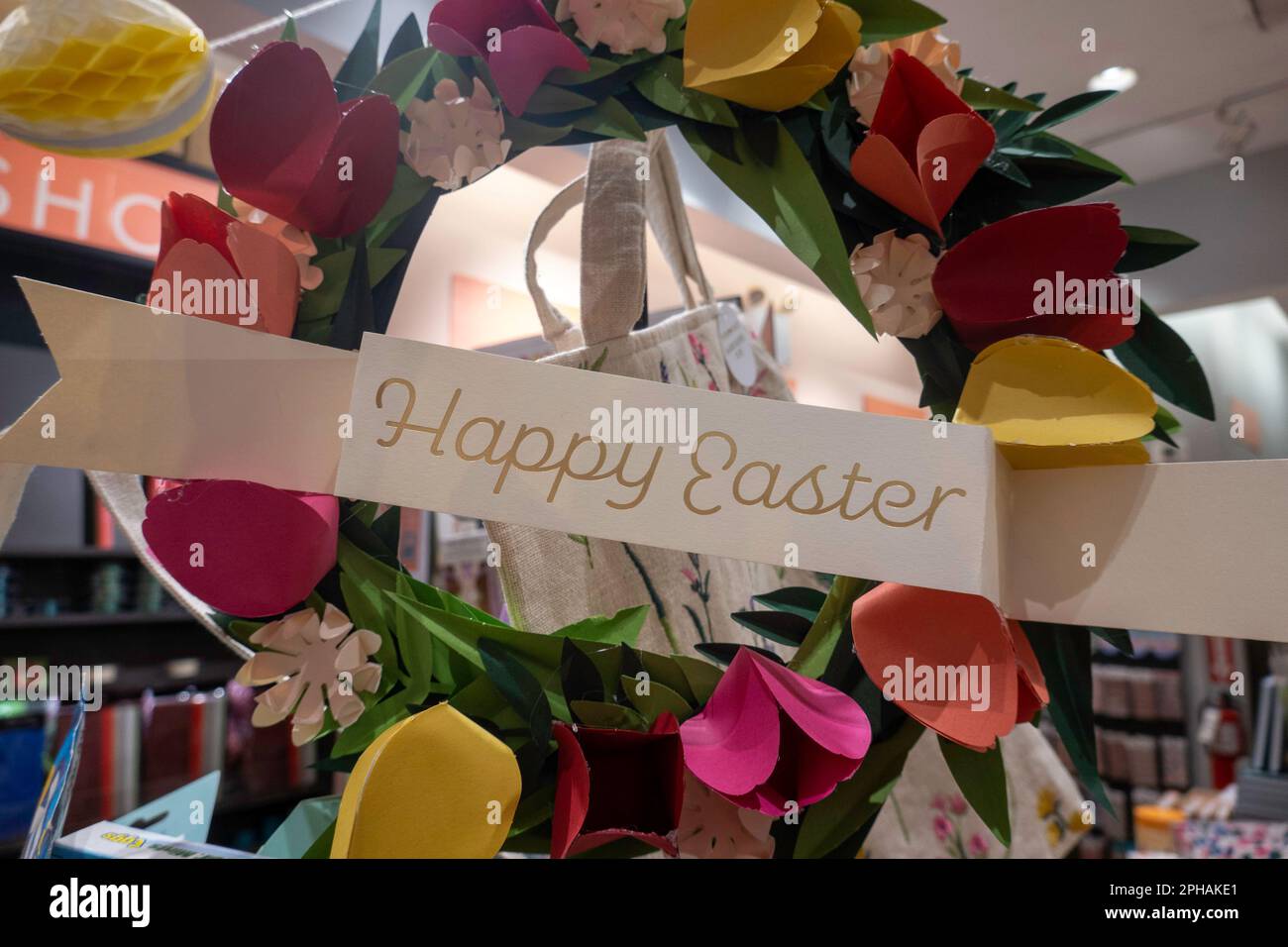 Seasonal Easter merchandise is available for sale at the stationery ...