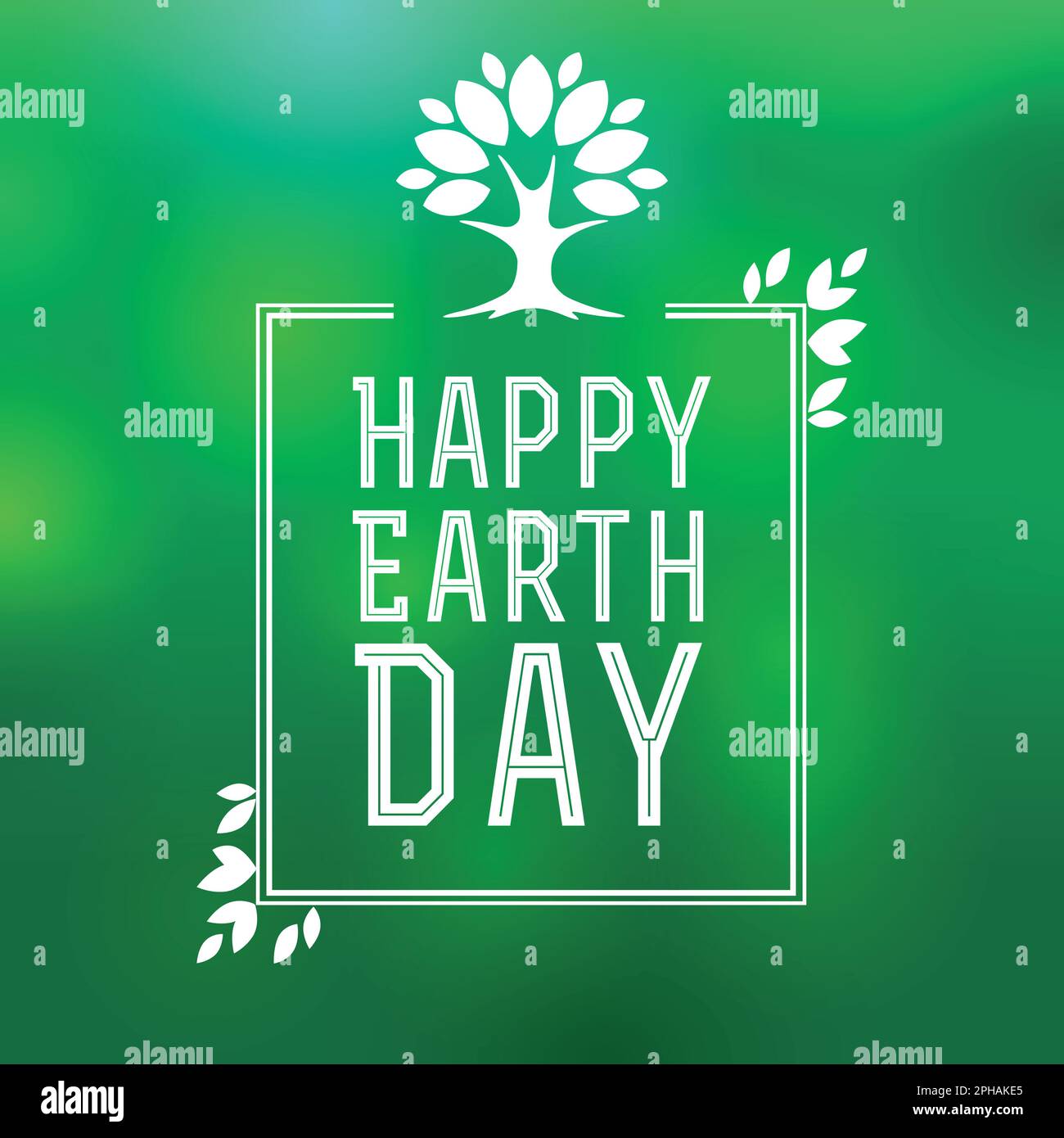 Happy Earth Day green poster design. Creative tree logotype concept ...