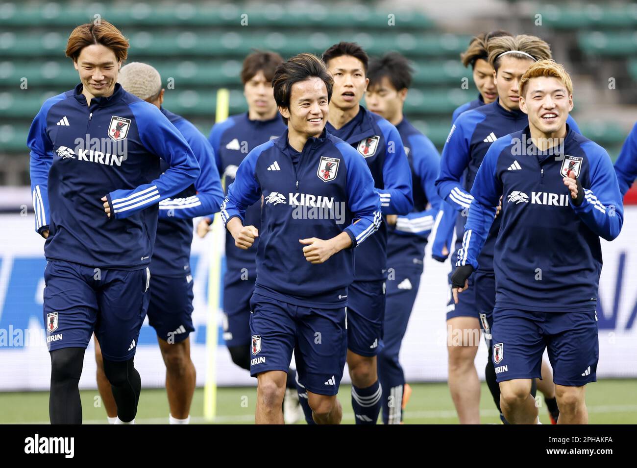 Japan's national football team trains at Yodoko Sakura Stadium in the ...