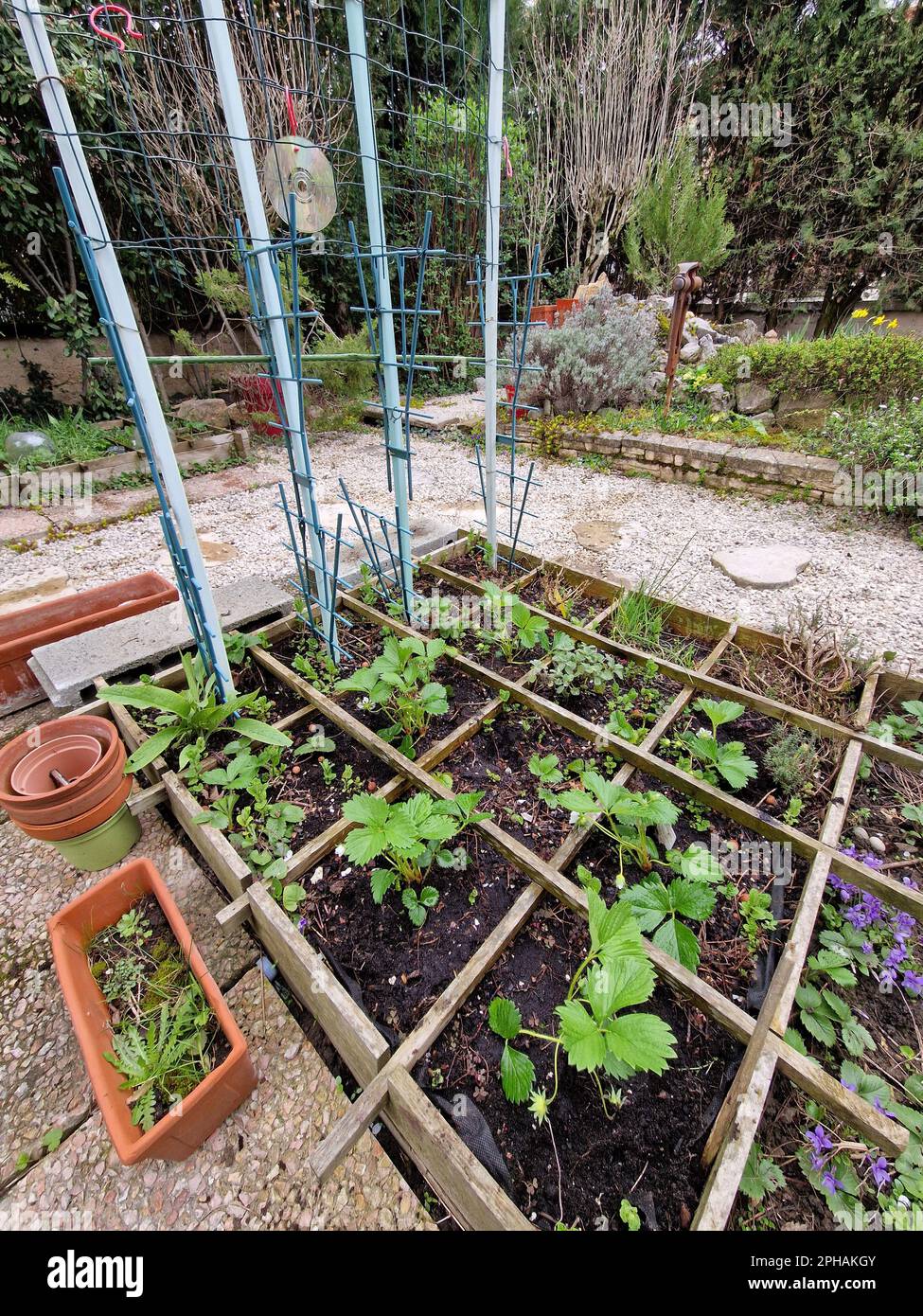 Early spring garden works, Bron, France Stock Photo - Alamy