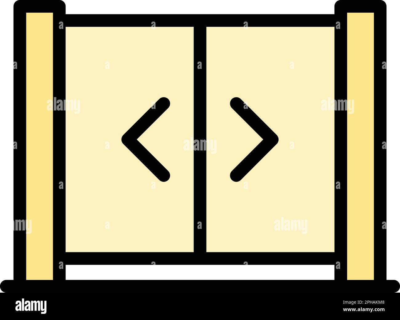 Sliding doors icon. Outline Sliding doors vector icon for web design ...