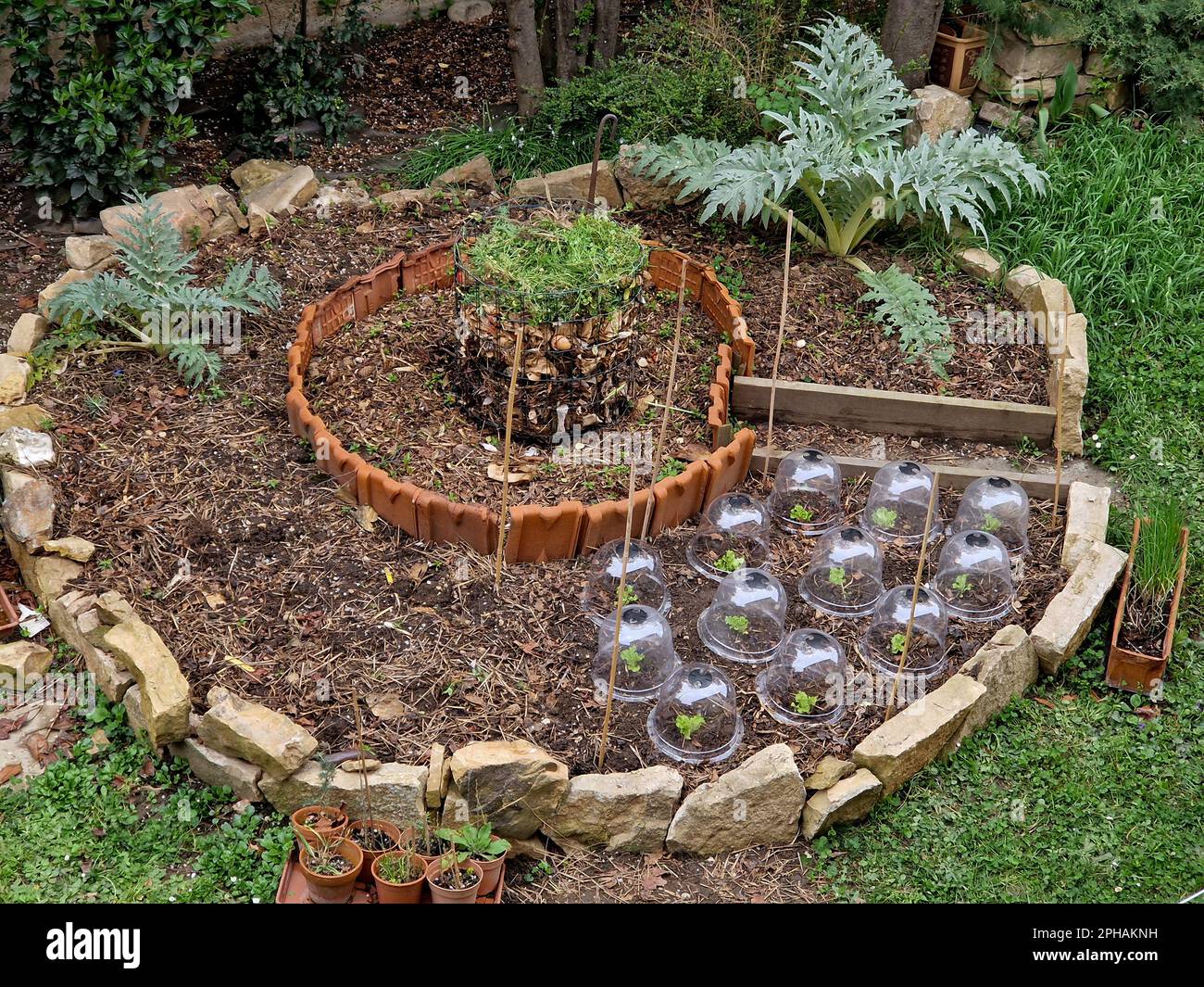 Early spring garden works, Bron, France Stock Photo - Alamy
