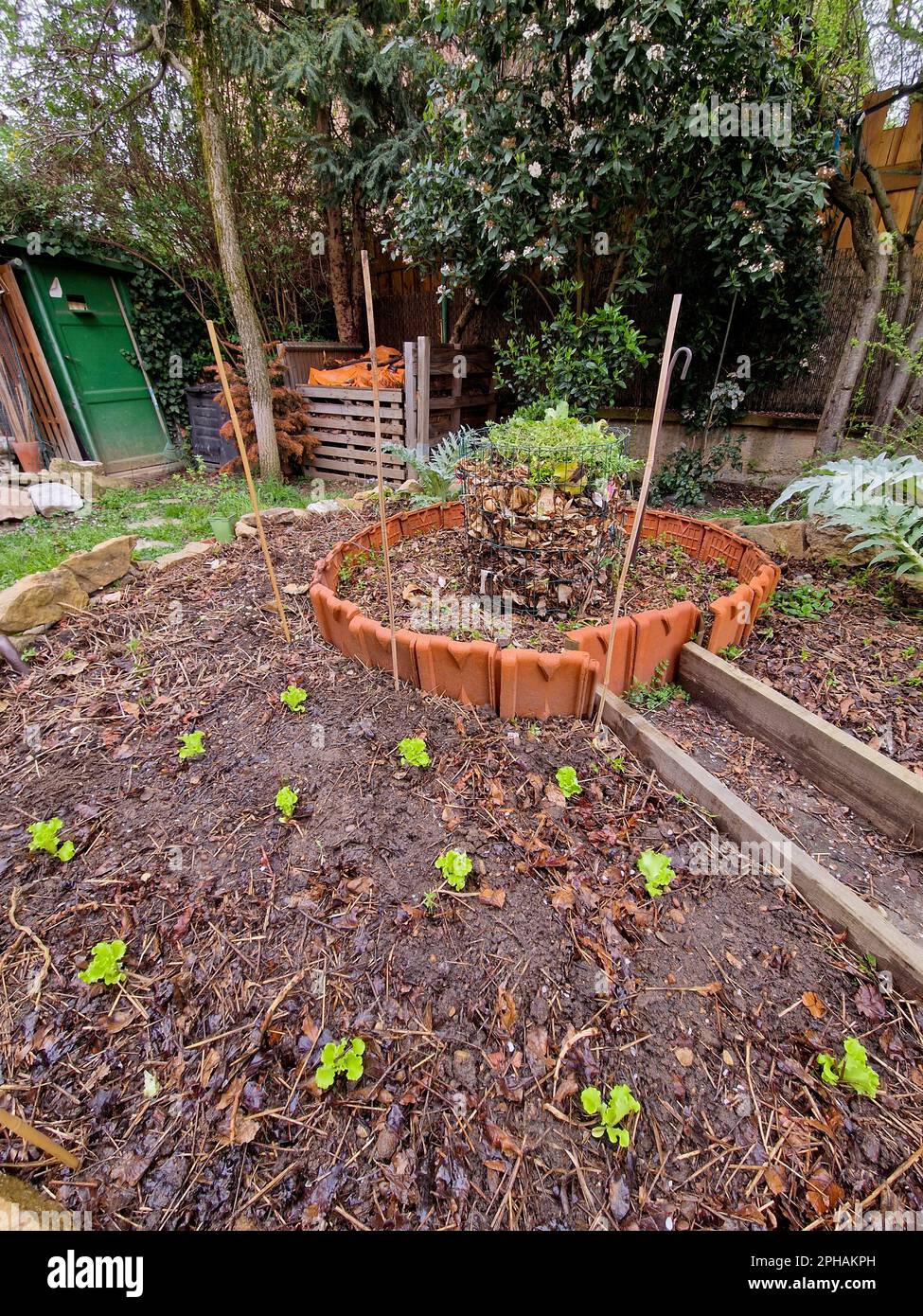 Early spring garden works, Bron, France Stock Photo - Alamy