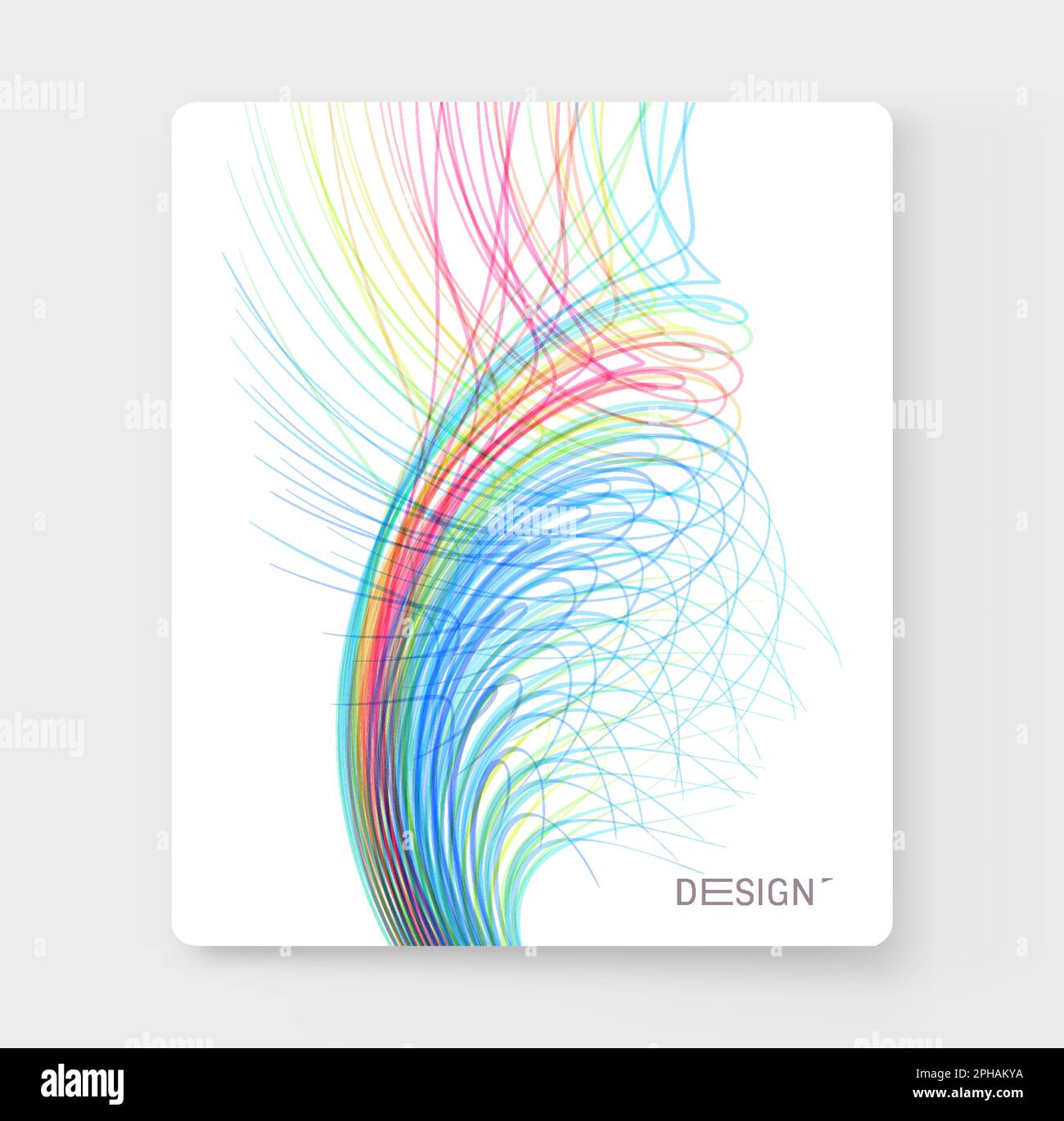 Ñover Design Template Curved Lines With Perspective Effect Optical Fiber 3d Abstract