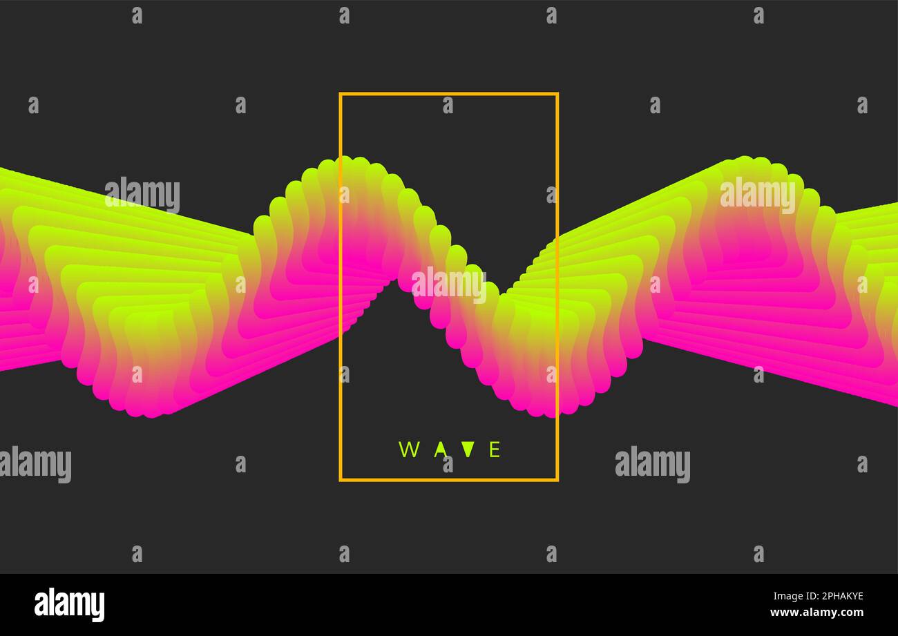 Molecular wave. Abstract background with dynamic particles. Layer of ...