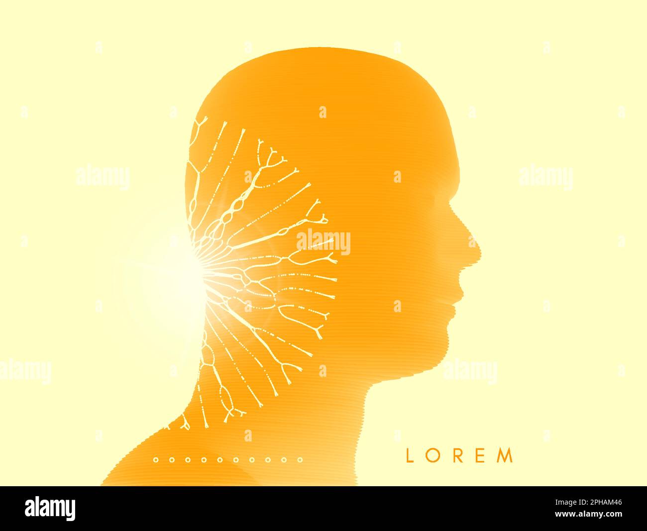Face side view. Abstract human head silhouette with color gradient ...