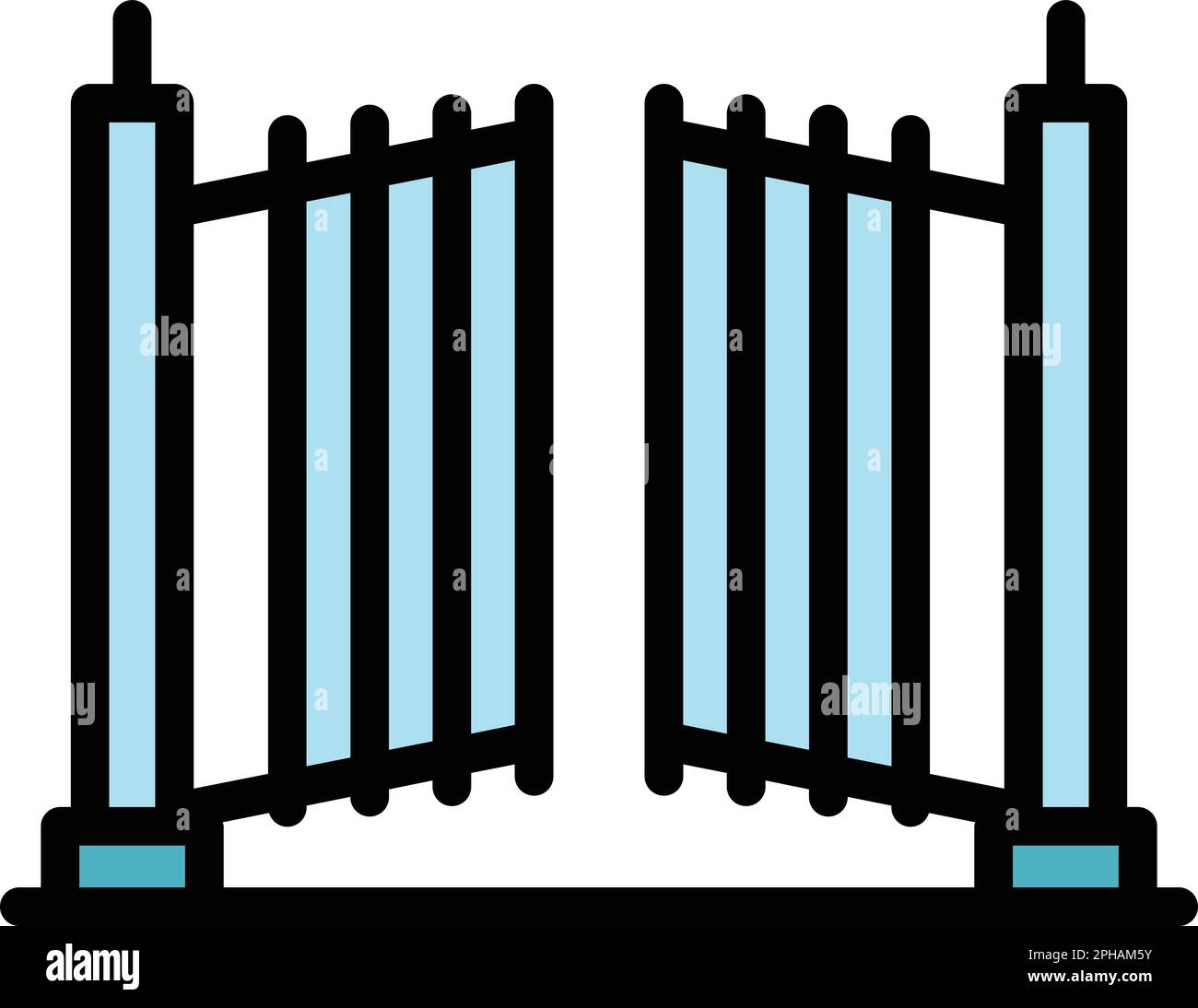 Automatic garden gate icon. Outline Automatic garden gate vector icon ...