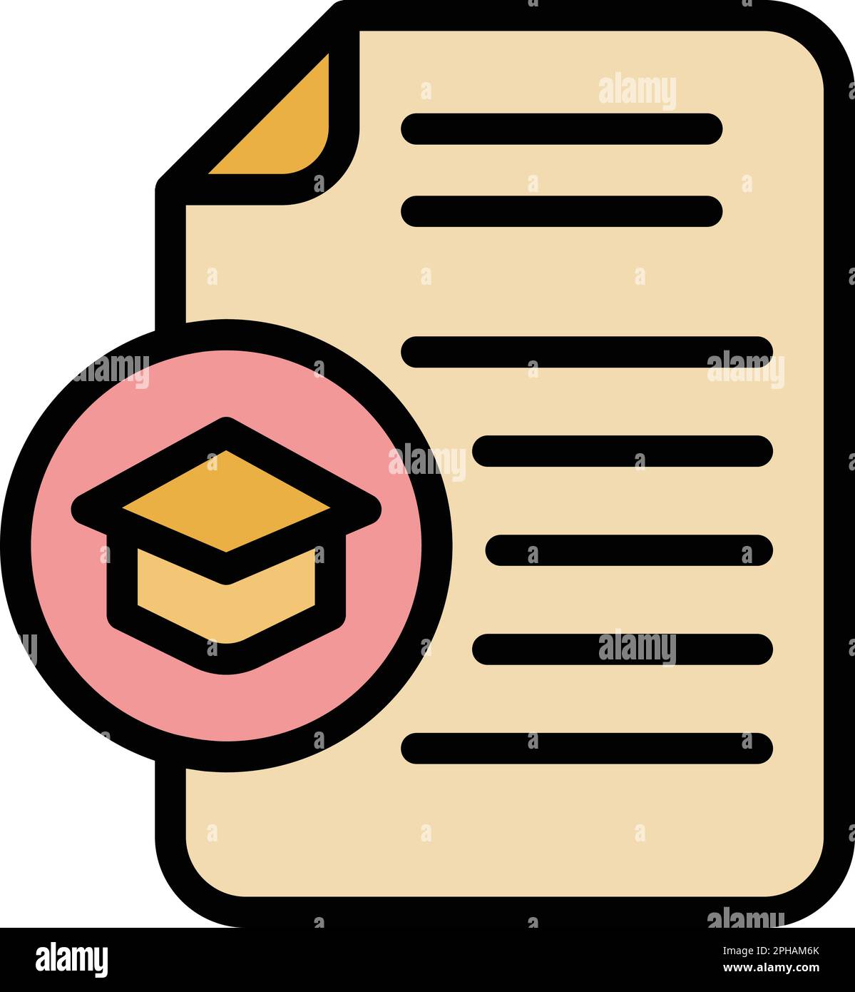 Graduation thesis icon. Outline Graduation thesis vector icon for web ...