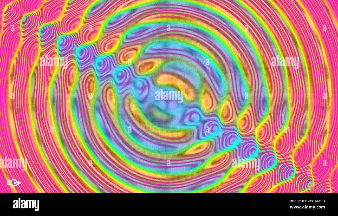 3D wavy background with ripple effect. Vector illustration with ...