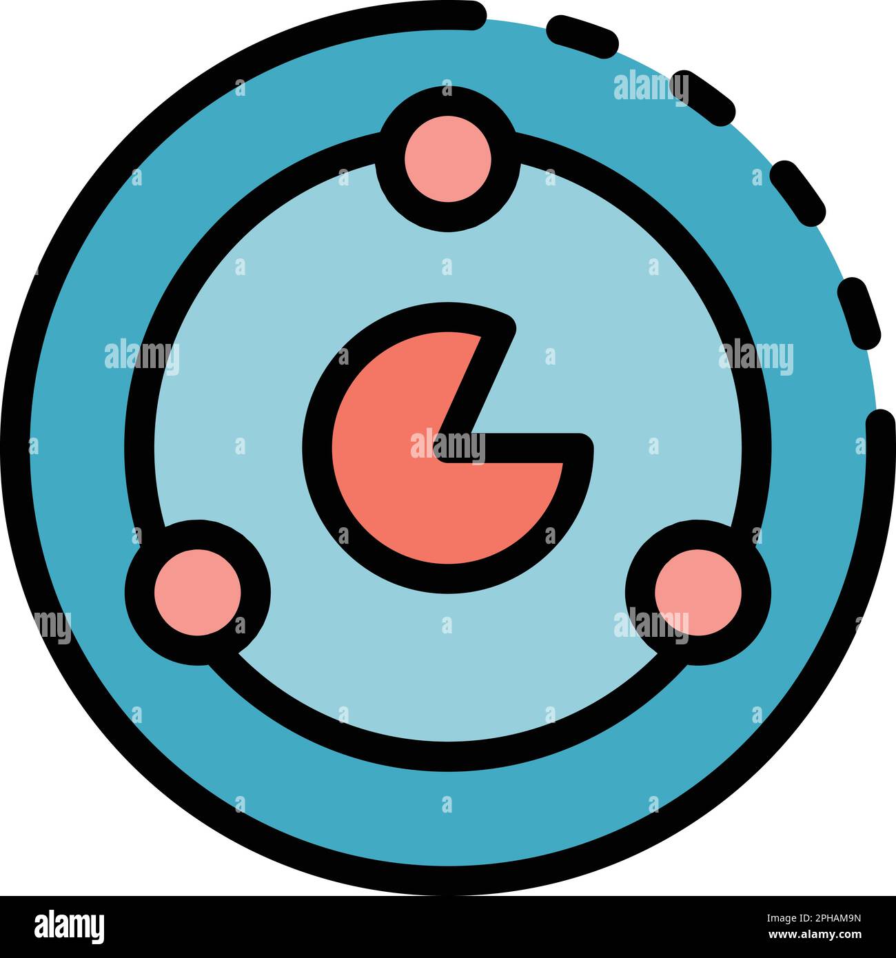 Big data circle icon. Outline Big data circle vector icon for web ...