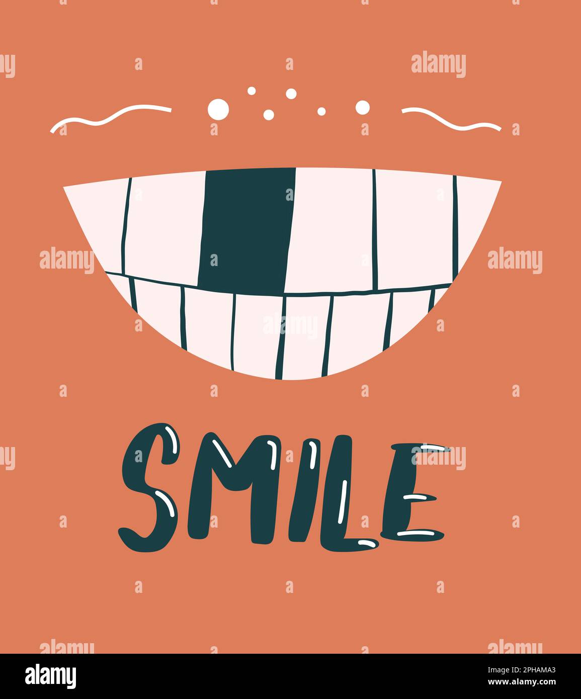 Cute banner of smile with one tooth lost and slogan smile Stock Vector ...