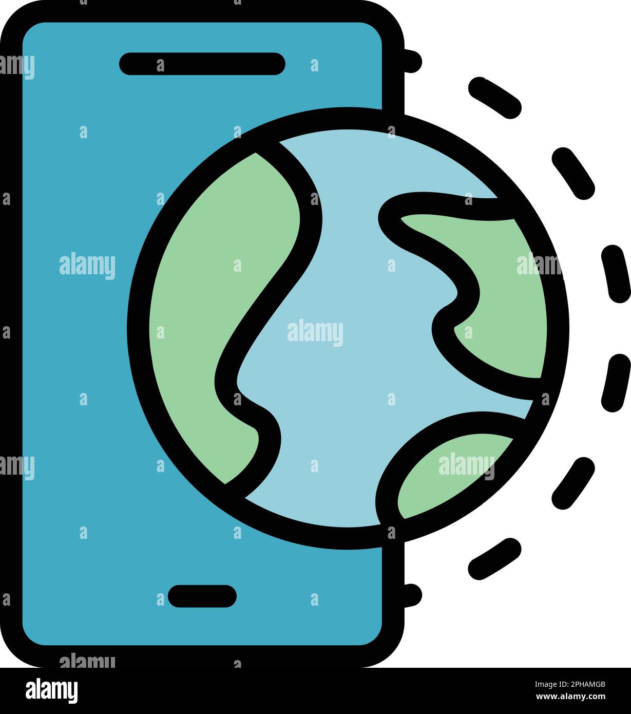 Online global data icon. Outline Online global data vector icon for web ...