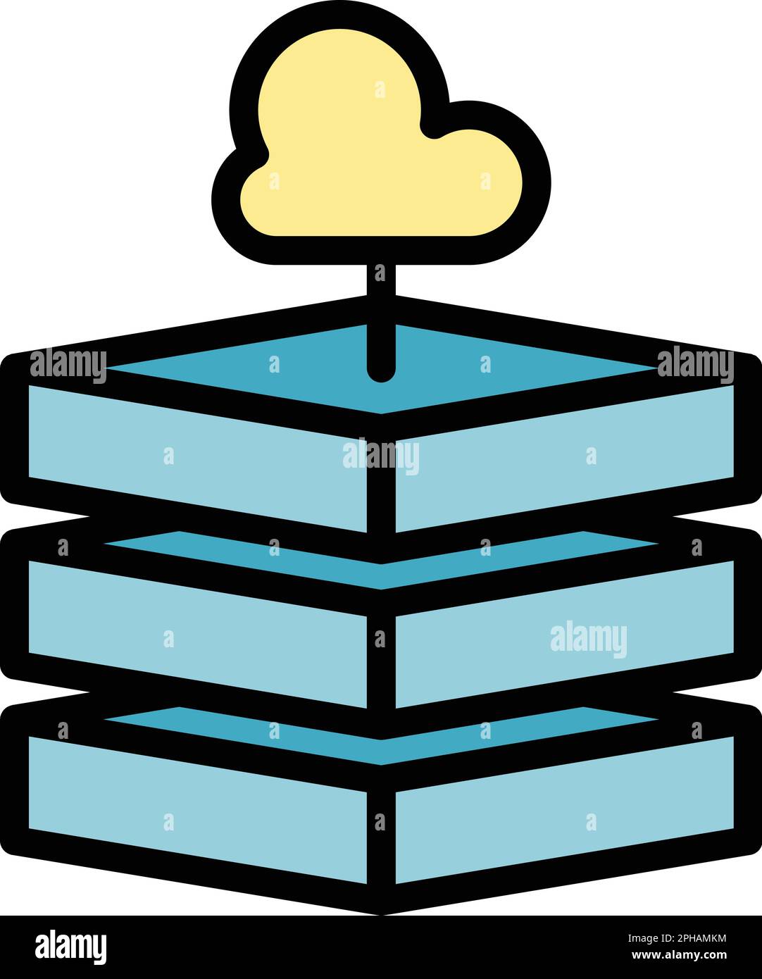 Cloud storage icon. Outline Cloud storage vector icon for web design ...