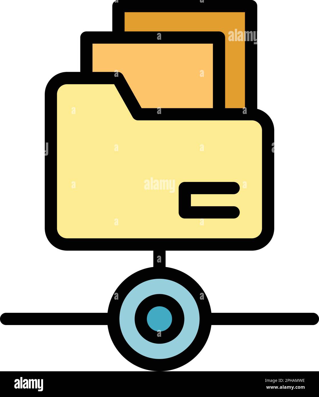 Big data folder icon. Outline Big data folder vector icon for web ...