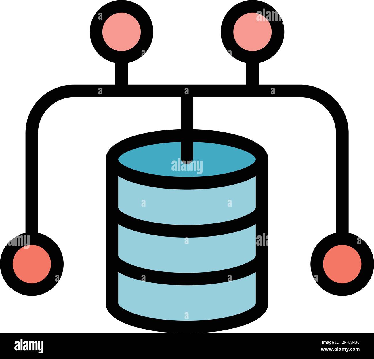 Database information icon. Outline Database information vector icon for ...