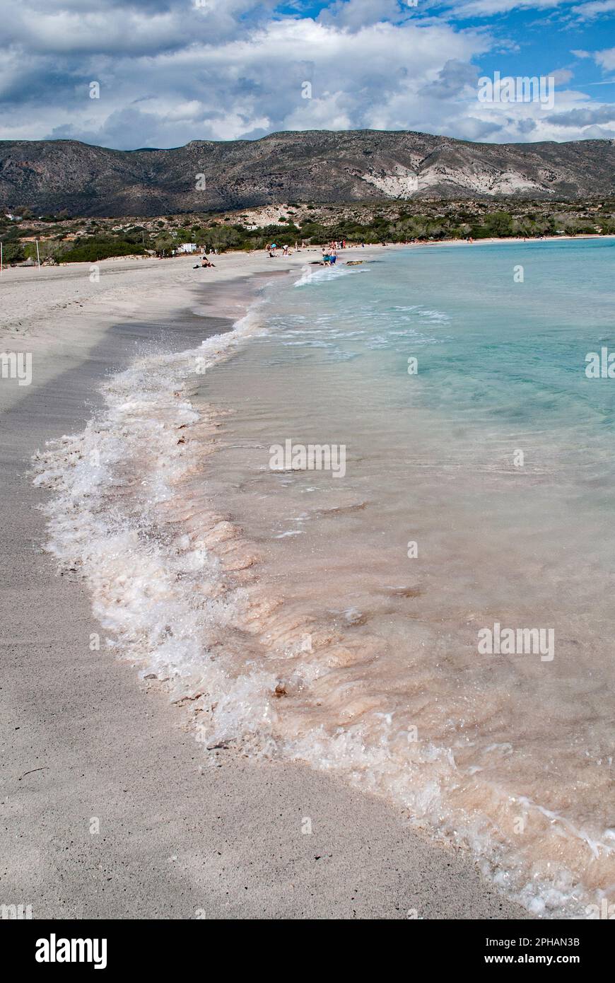 Elafonissi, in southwest of Crete,is famous for its pink sand and low ...