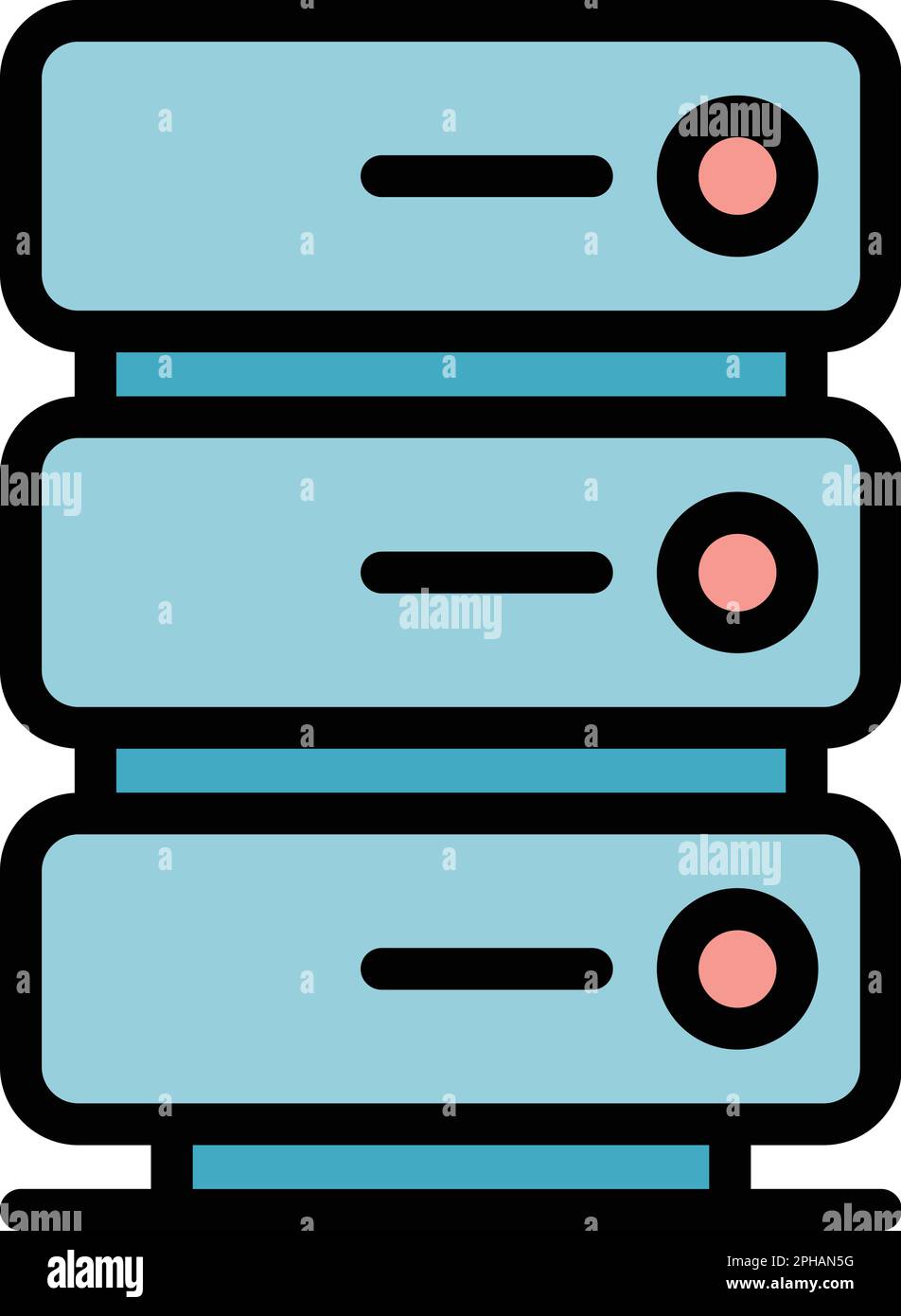 Computer server icon. Outline Computer server vector icon for web ...