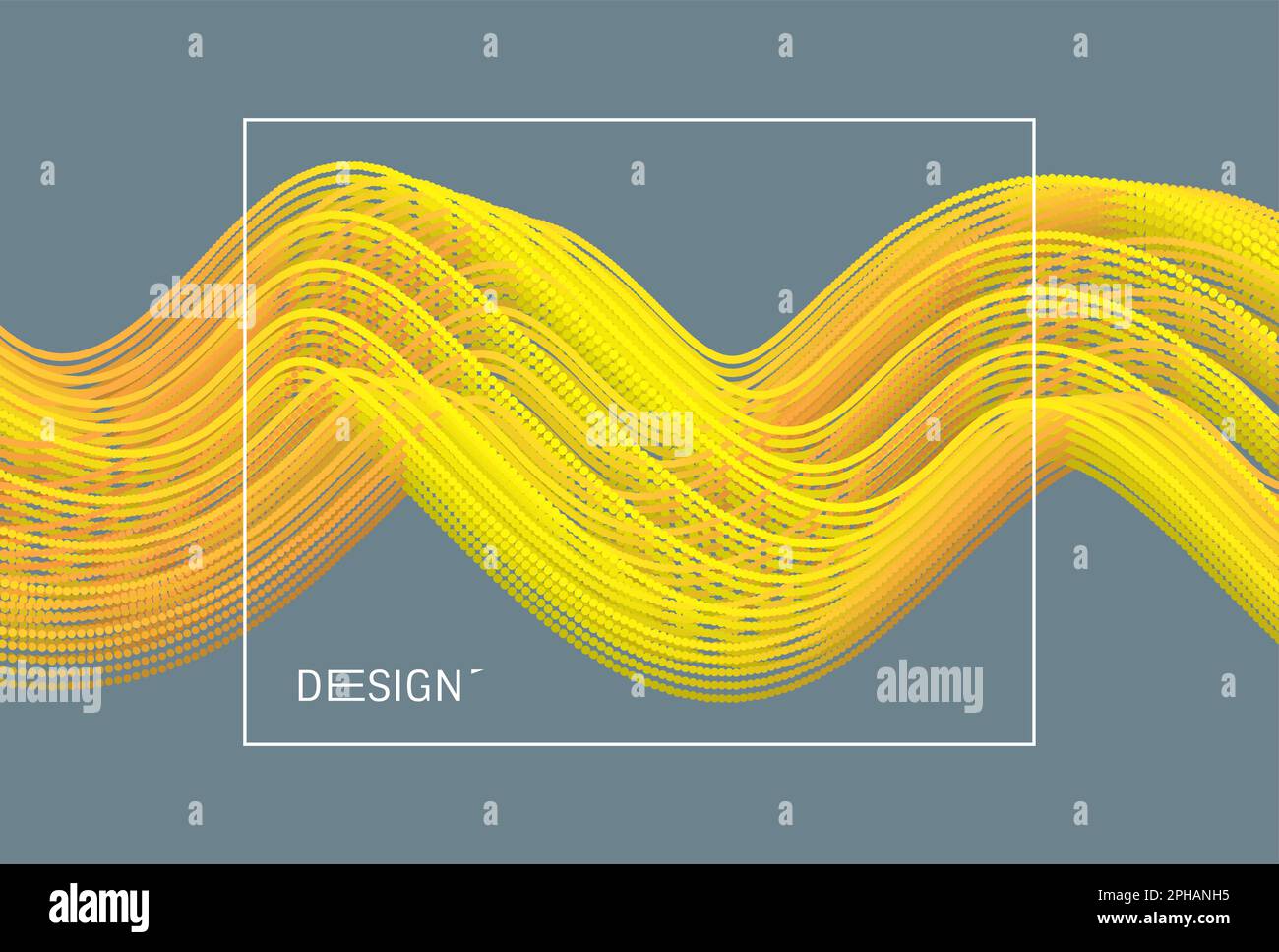 Wavy Background Array With Dynamic Particles Composition With Motion